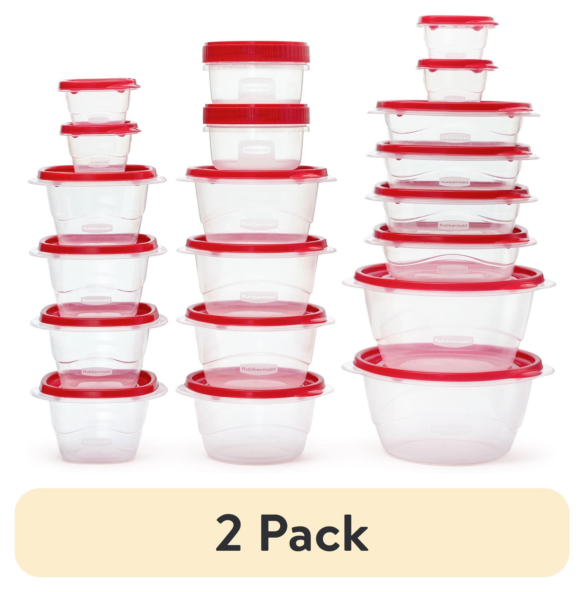 (2 pack) Rubbermaid TakeAlongs 40 Piece Food Storage Set, Red, Total of ...