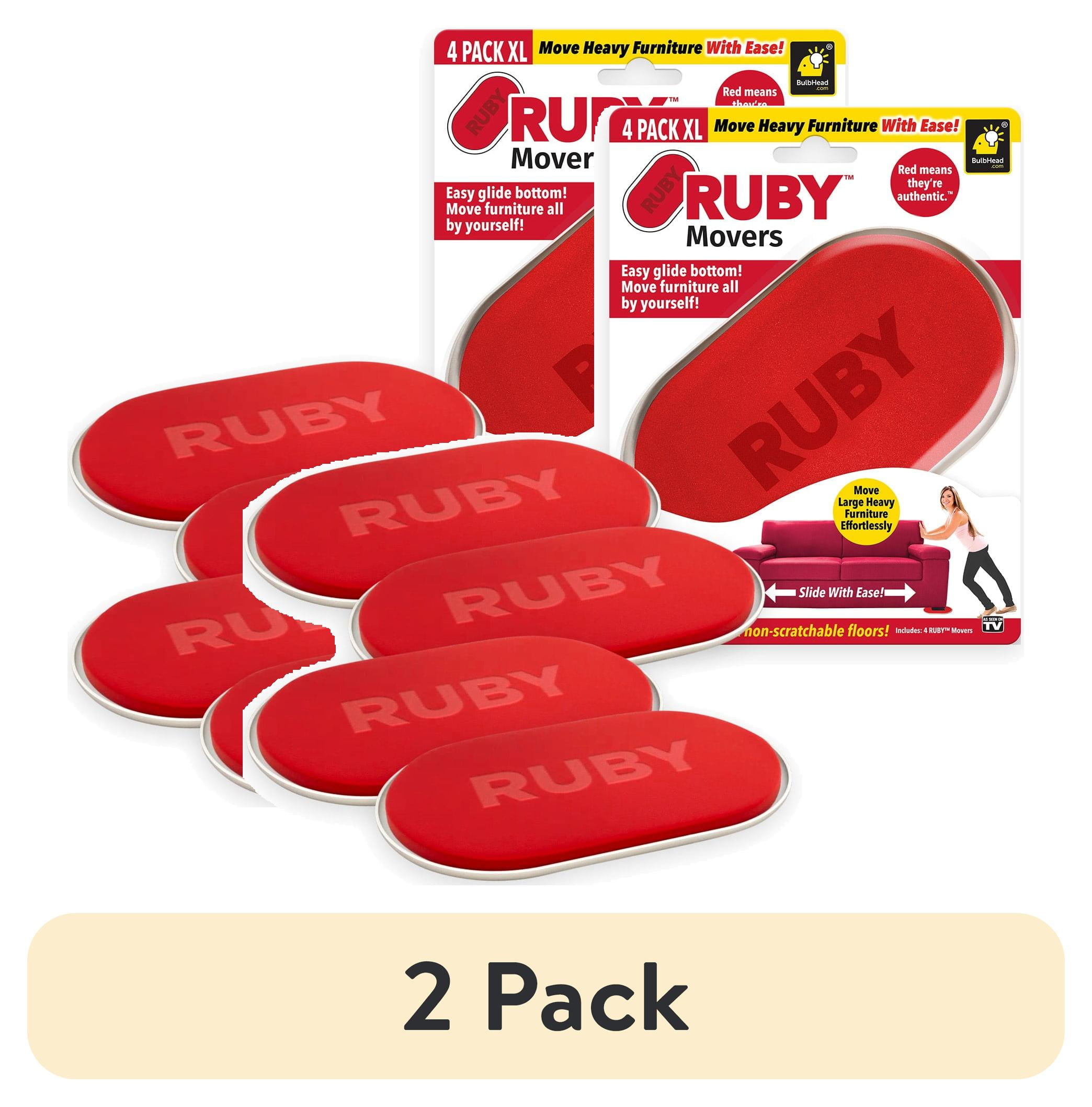 (2 pack) RUBY Movers Furniture Sliders for Carpet, As Seen on TV ...