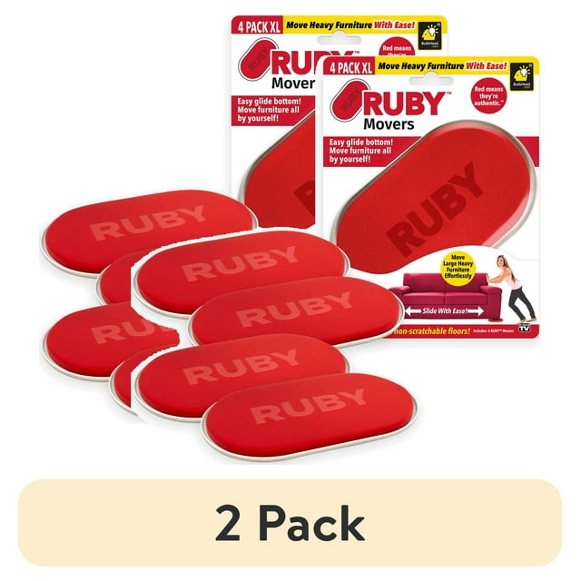 (2 pack) Ruby Movers Furniture Sliders For Carpet, As Seen on TV ...