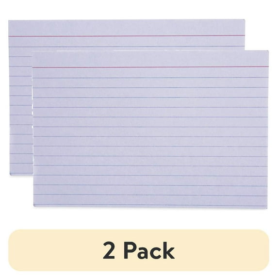 (2 pack) Universal UNV47210EE 3 in. x 5 in. Ruled Index Cards - White ...
