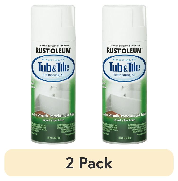 (2 pack) Rust-Oleum 280882 Specialty Tub and Tile Spray Paint, 12-Ounce ...