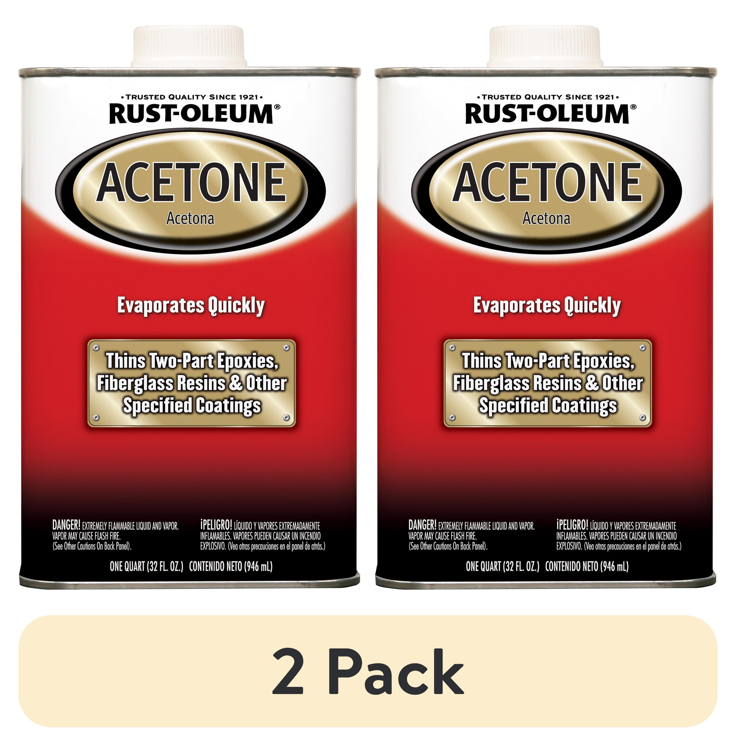 (2 pack) Rust-Oleum Automotive Acetone-248667, Quart - Walmart.com