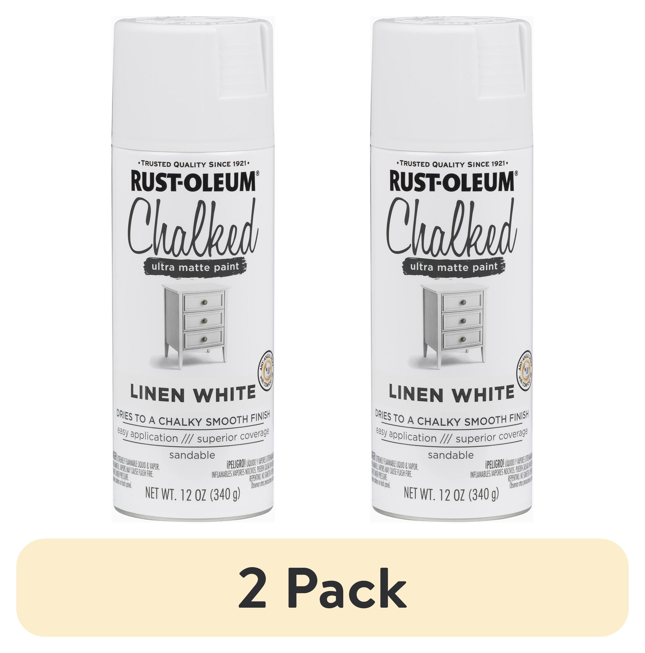 (2 pack) Linen White, Rust-Oleum Chalked Ultra Matte Spray Paint-302591 ...