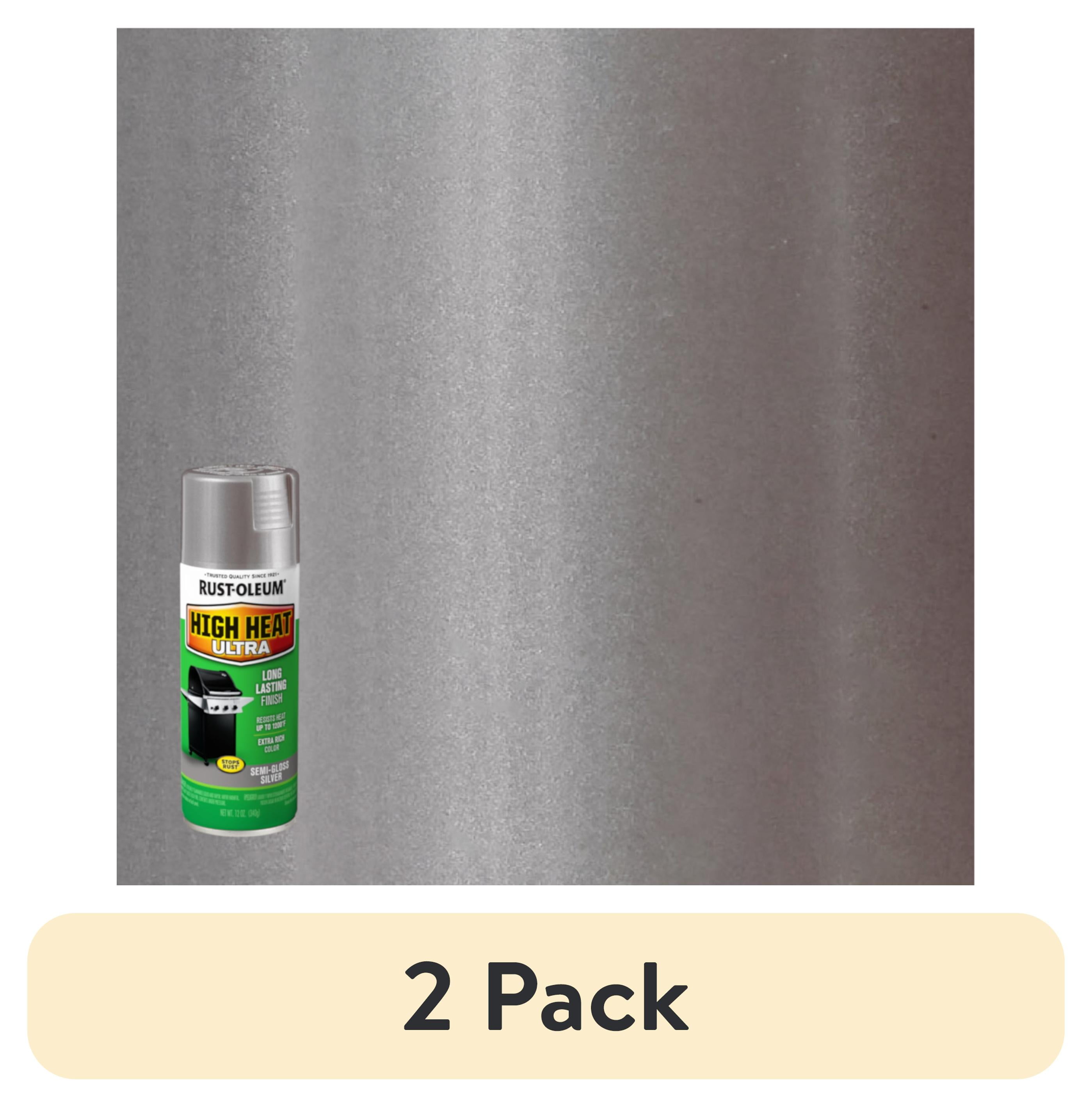 (2 pack) Rust-Oleum Specialty High Heat Ultra Silver Spray Paint, 12 oz ...