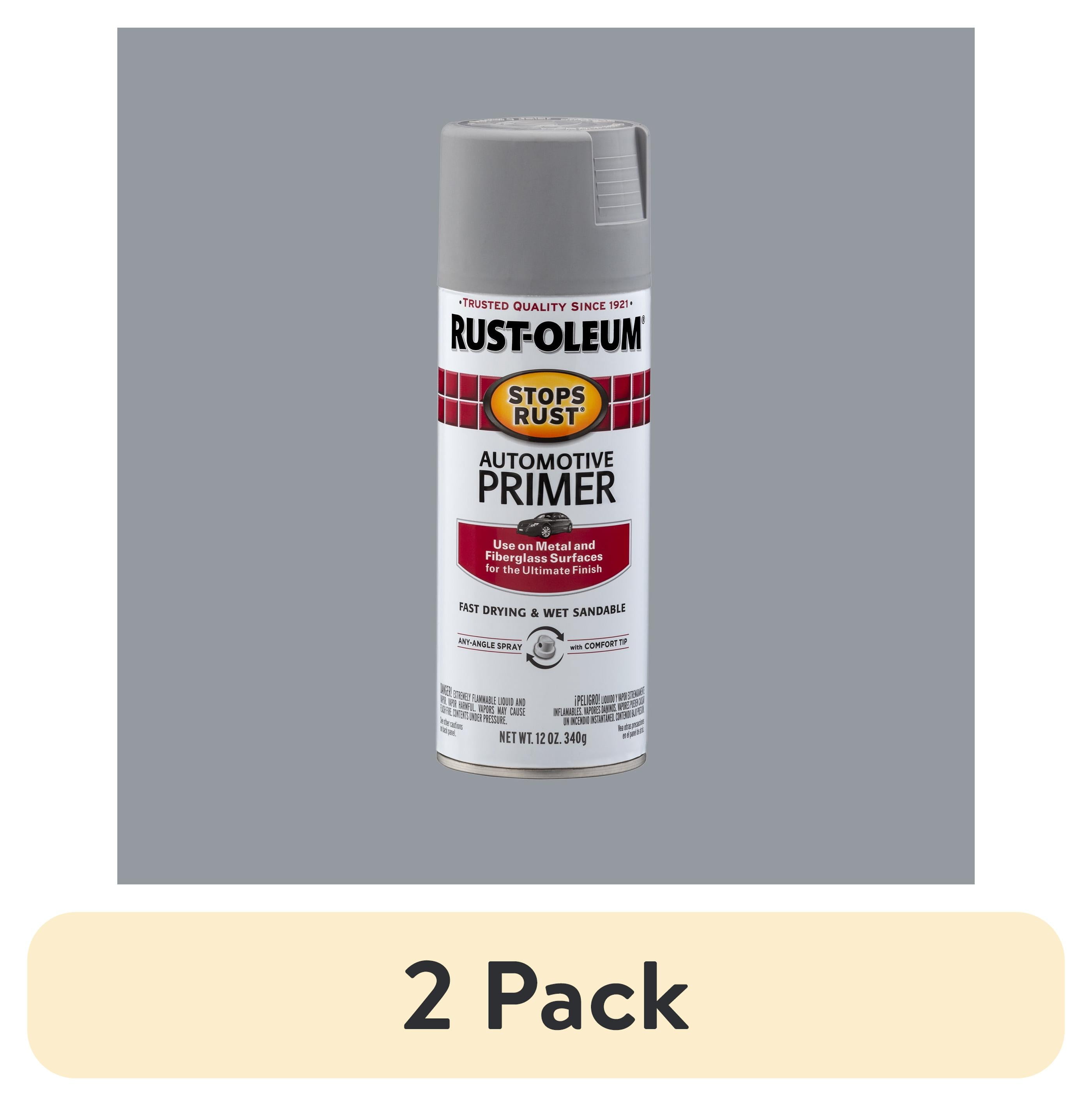 (2 pack) Light Gray, Rust-Oleum Stops Rust Automotive Primer Flat Spray ...