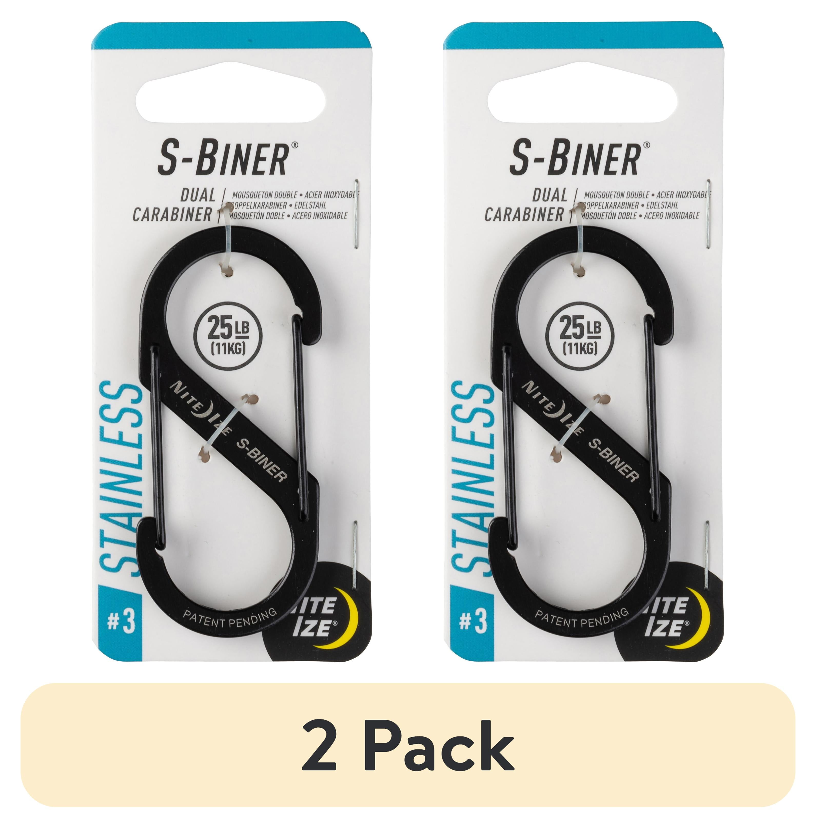 (2 pack) Nite Ize S-Biner Stainless Steel Dual Carabiner #3 - Black ...