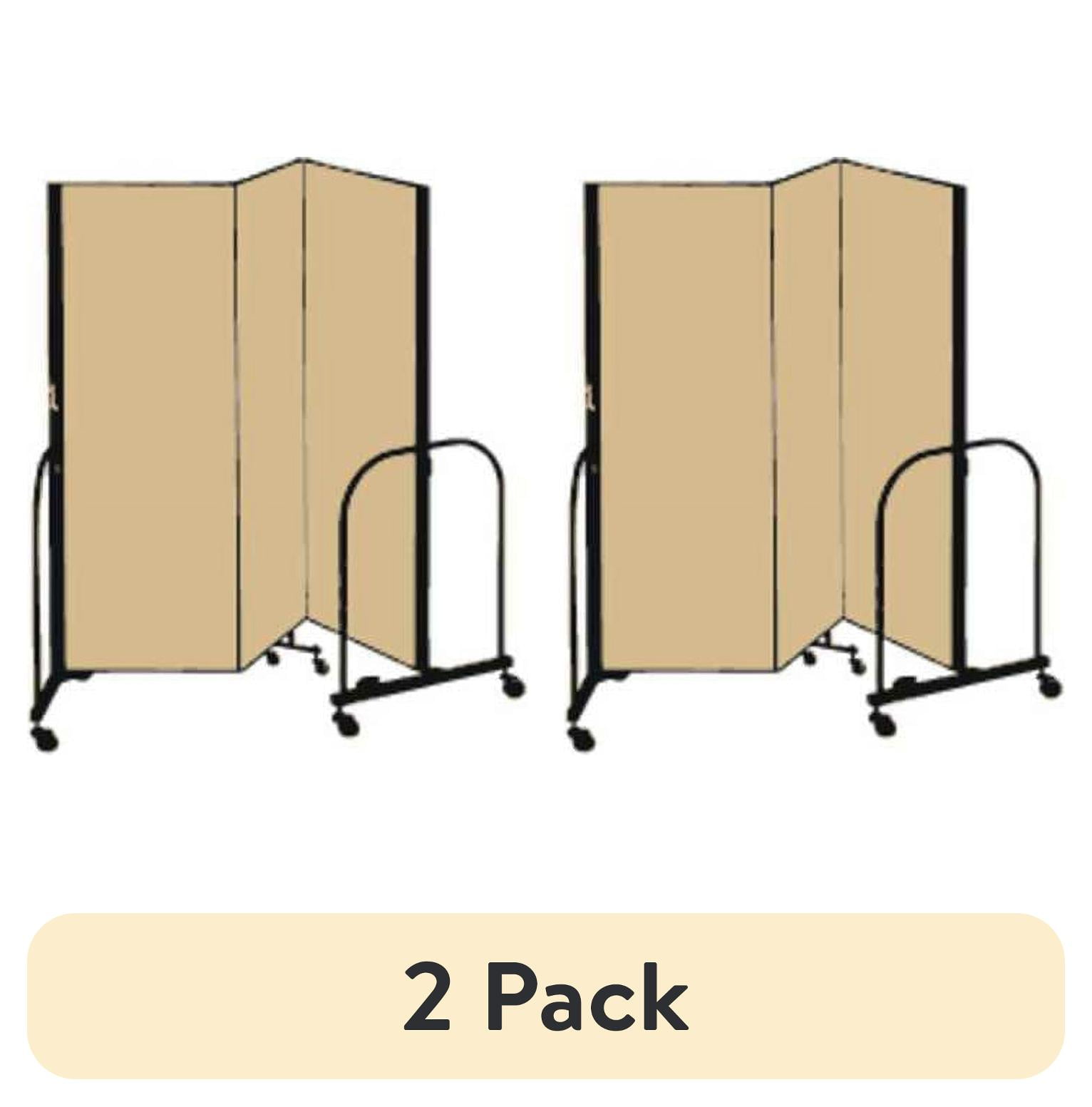 (2 pack) SCREENFLEX CFSL403 BEIGE Partition,5 Ft 9 In W x 4 Ft H,Beige ...