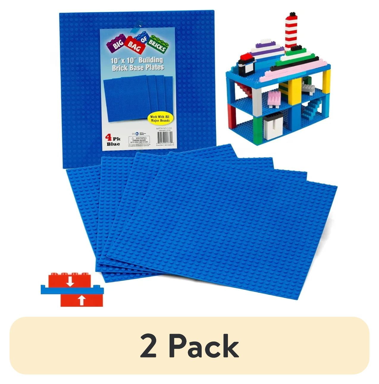 (2 pack) SCS Direct Brick Building Base Plates - Large 10"x10" Blue ...