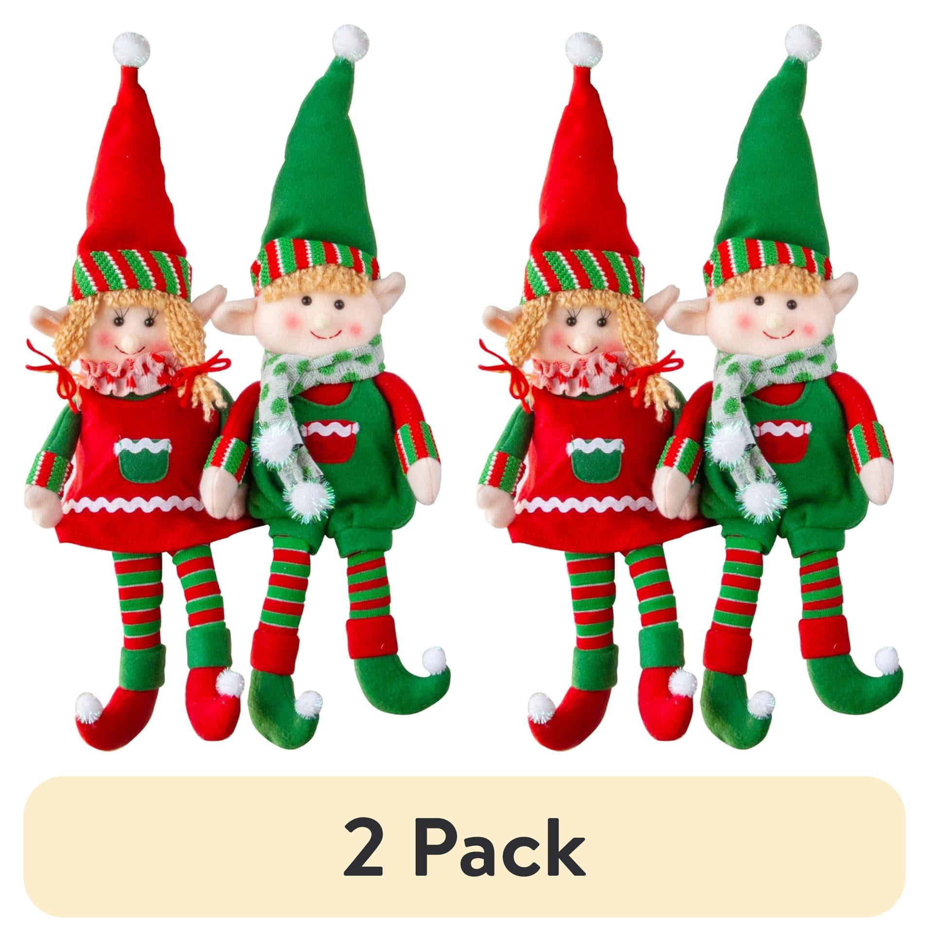 (2 pack) SCS Direct Elf Plush Christmas Stuffed Toys- 12" Boy and Girl ...