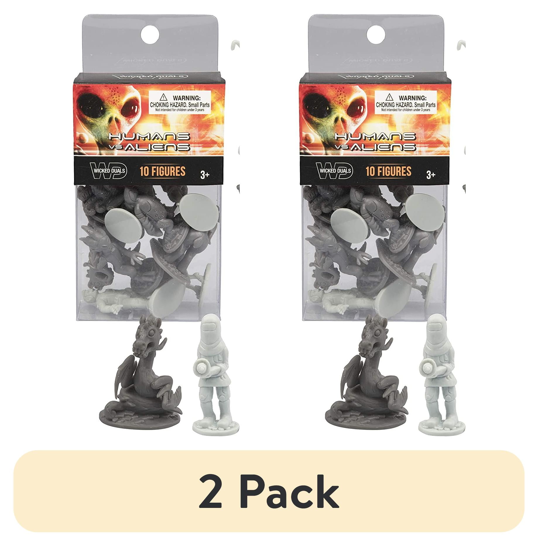 (2 pack) Humans Vs Aliens Space Monster Action Figure Toy Playset- 10 ...