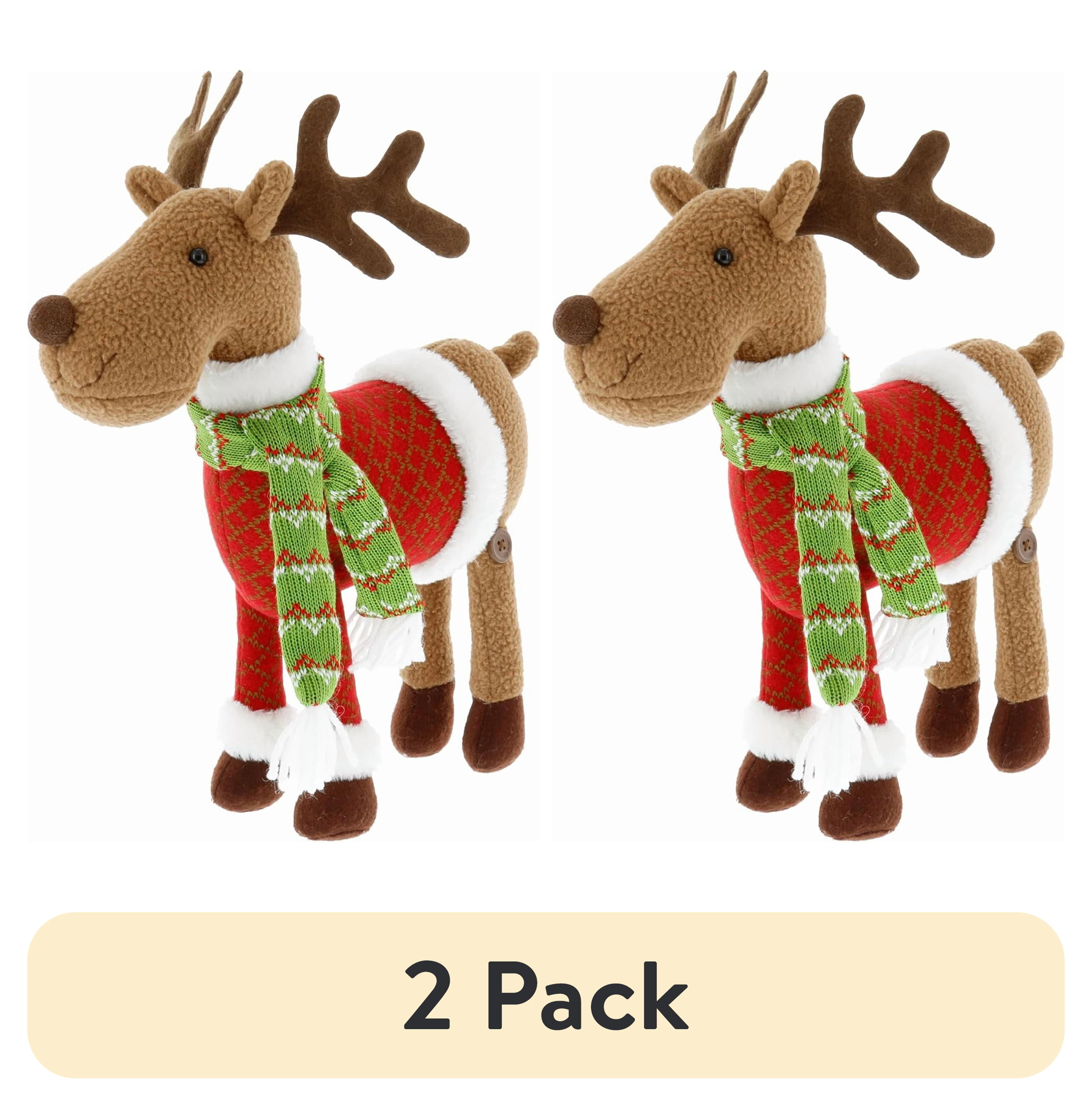 (2 pack) SCS Direct Reindeer Plush 12" Pet Stuffed Doll - Cute Pet Deer ...