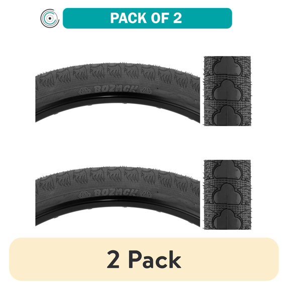 (2 pack) SE Bikes Racing Bozack BMX Tire 24x2.4 Black Wire Bead 27TPI ...