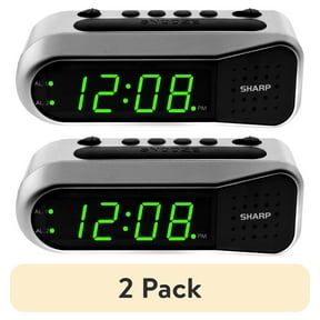 Sharp AM/FM Clock Radio with Dual Alarms, LED Green Display, Electric ...