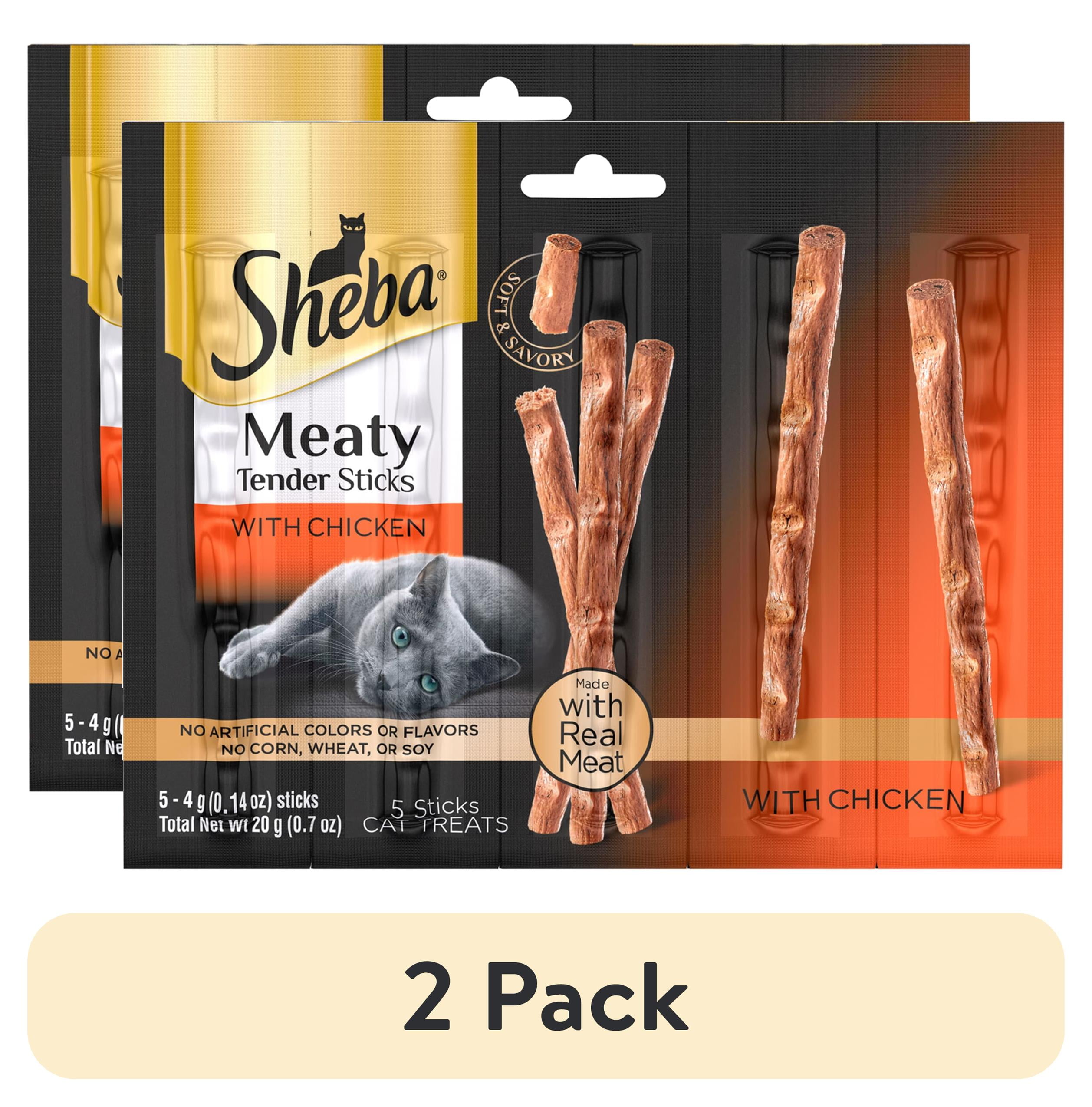 (2 pack) Sheba Meaty Tender Sticks Chicken Flavor Cat Treats, 0.7 Oz ...