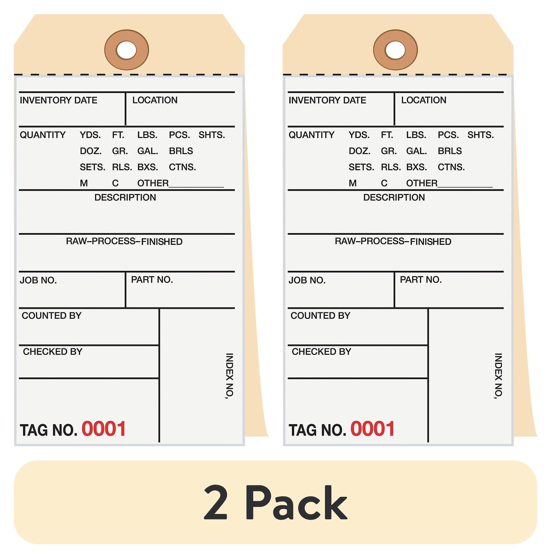(2 pack) SI Products 2 Part Carbonless Numbered Inventory Tags: 2 000-2 ...