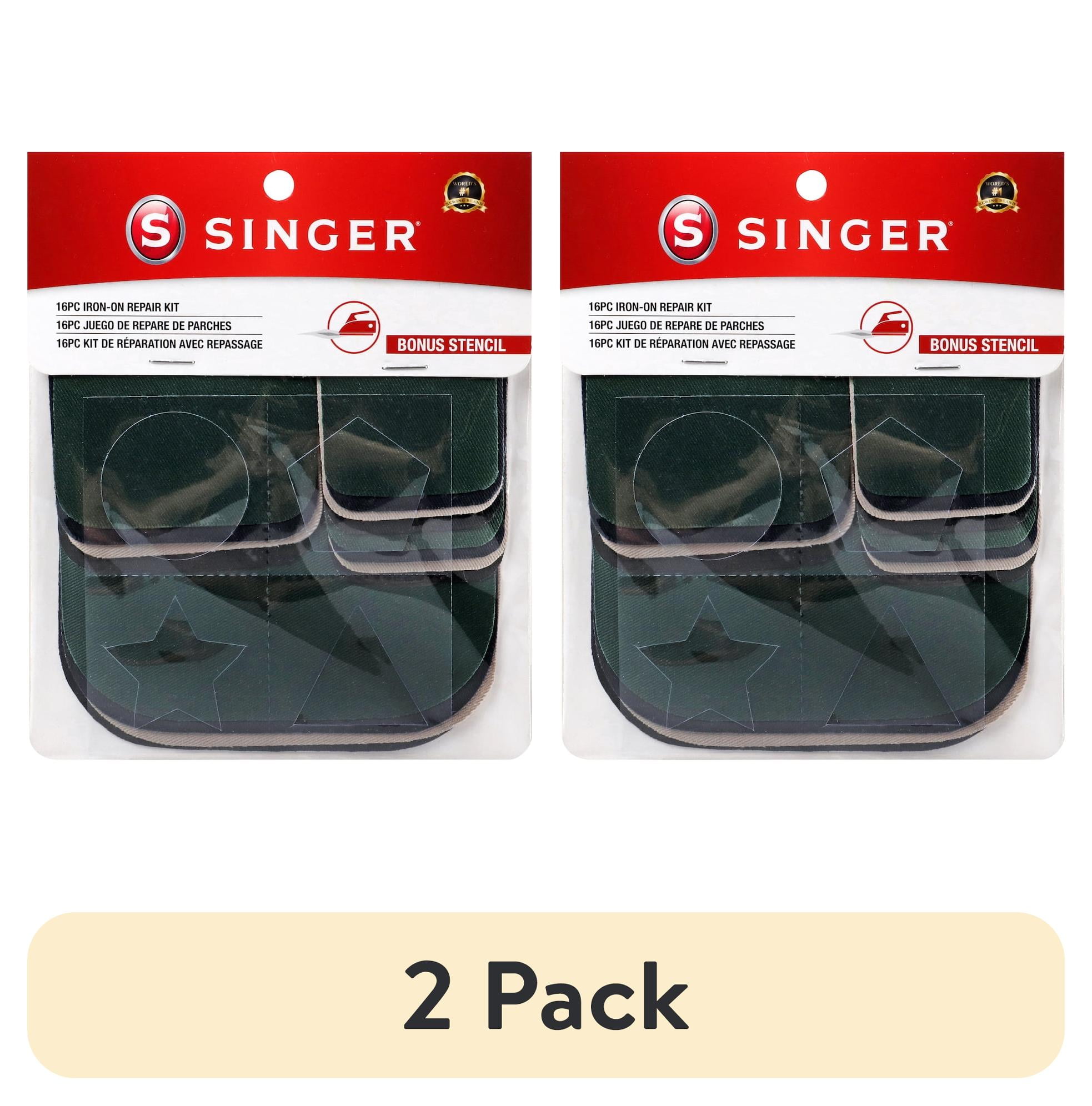 (2 pack) SINGER Fabric Iron-On Twill Patches Set in Assorted Sizes and ...
