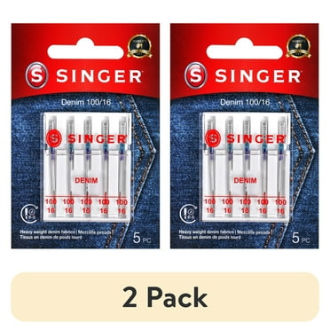 Singer Assorted Heavy Duty Sewing Machine Needles for Denim & Leather ...