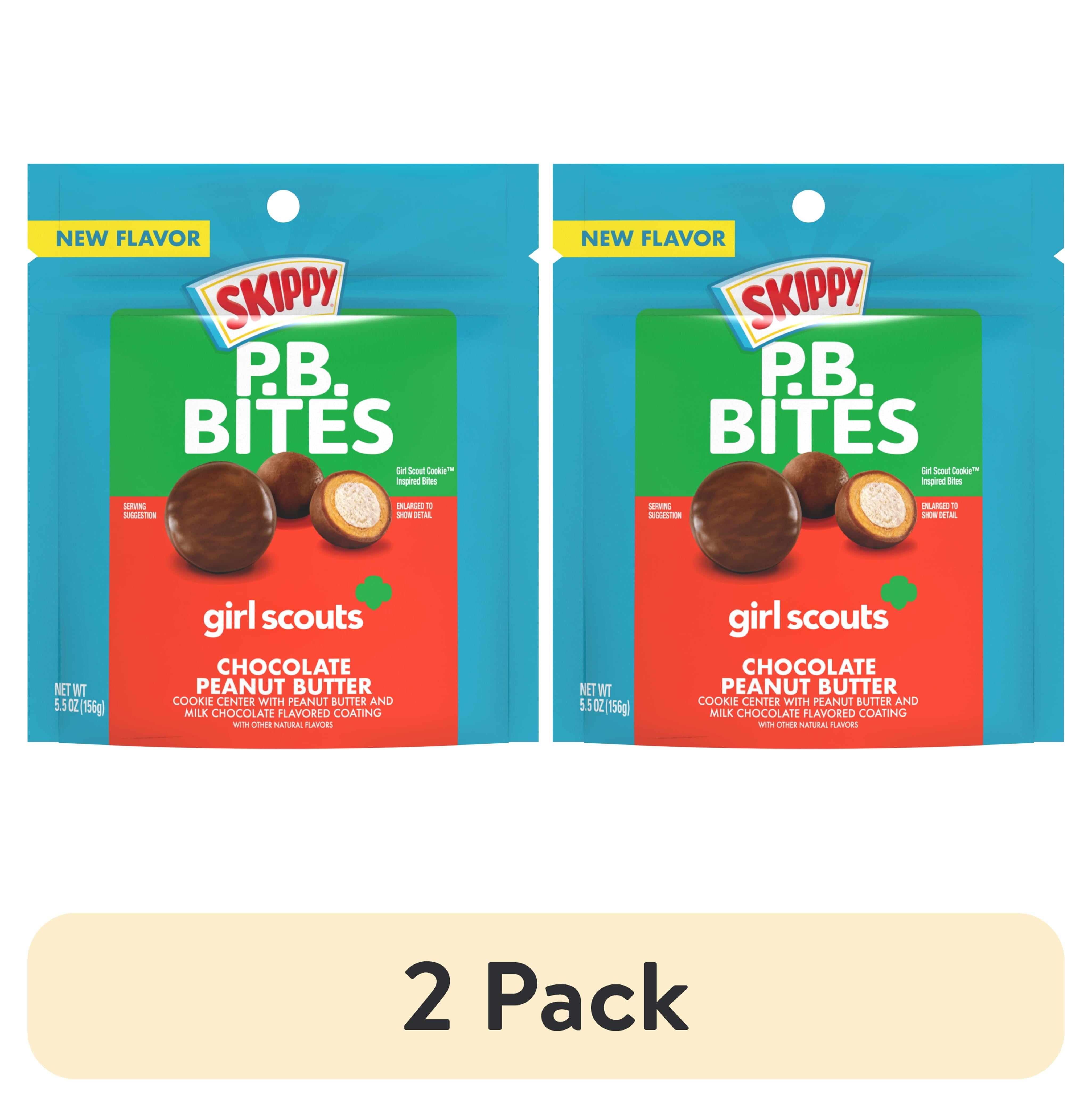 (2 pack) SKIPPY PB Bites Girl Scout Chocolate Peanut Butter Snack ...