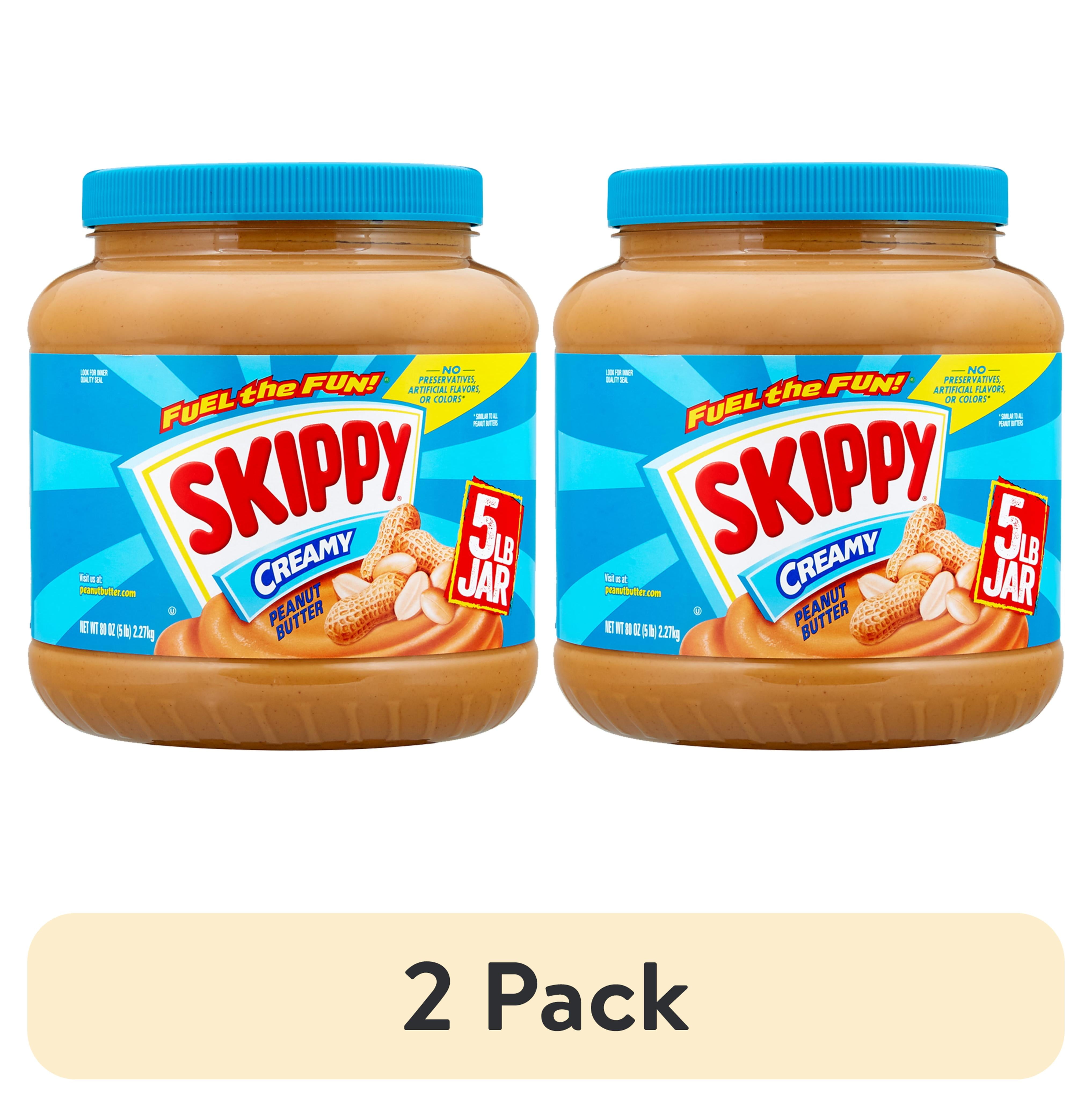 (2 pack) SKIPPY Peanut Butter, Creamy, 7 g Protein Per Serving, Shelf ...