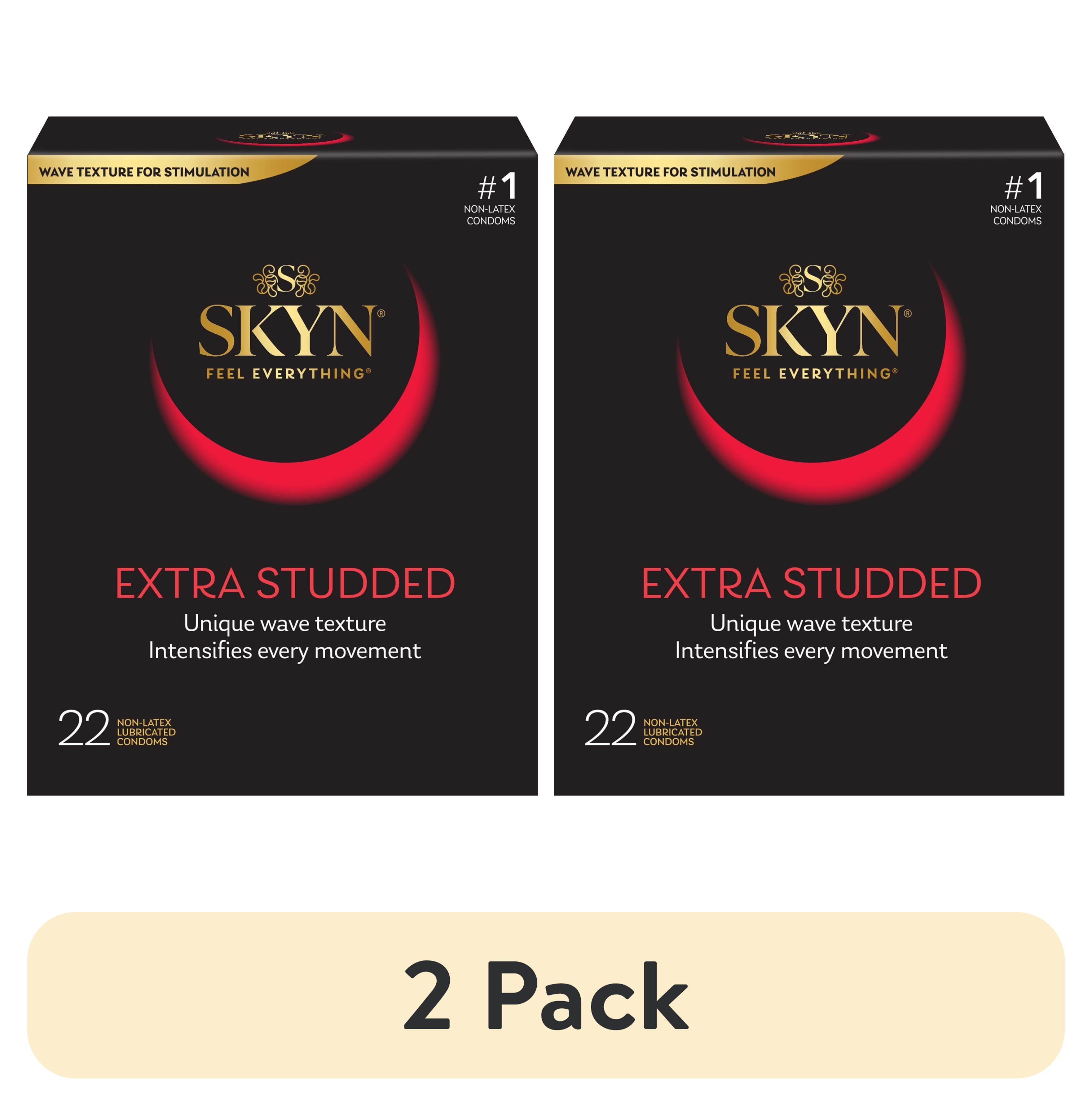 (2 pack) SKYN Extra Studded Non-Latex Lubricated Condoms, 22 Count ...