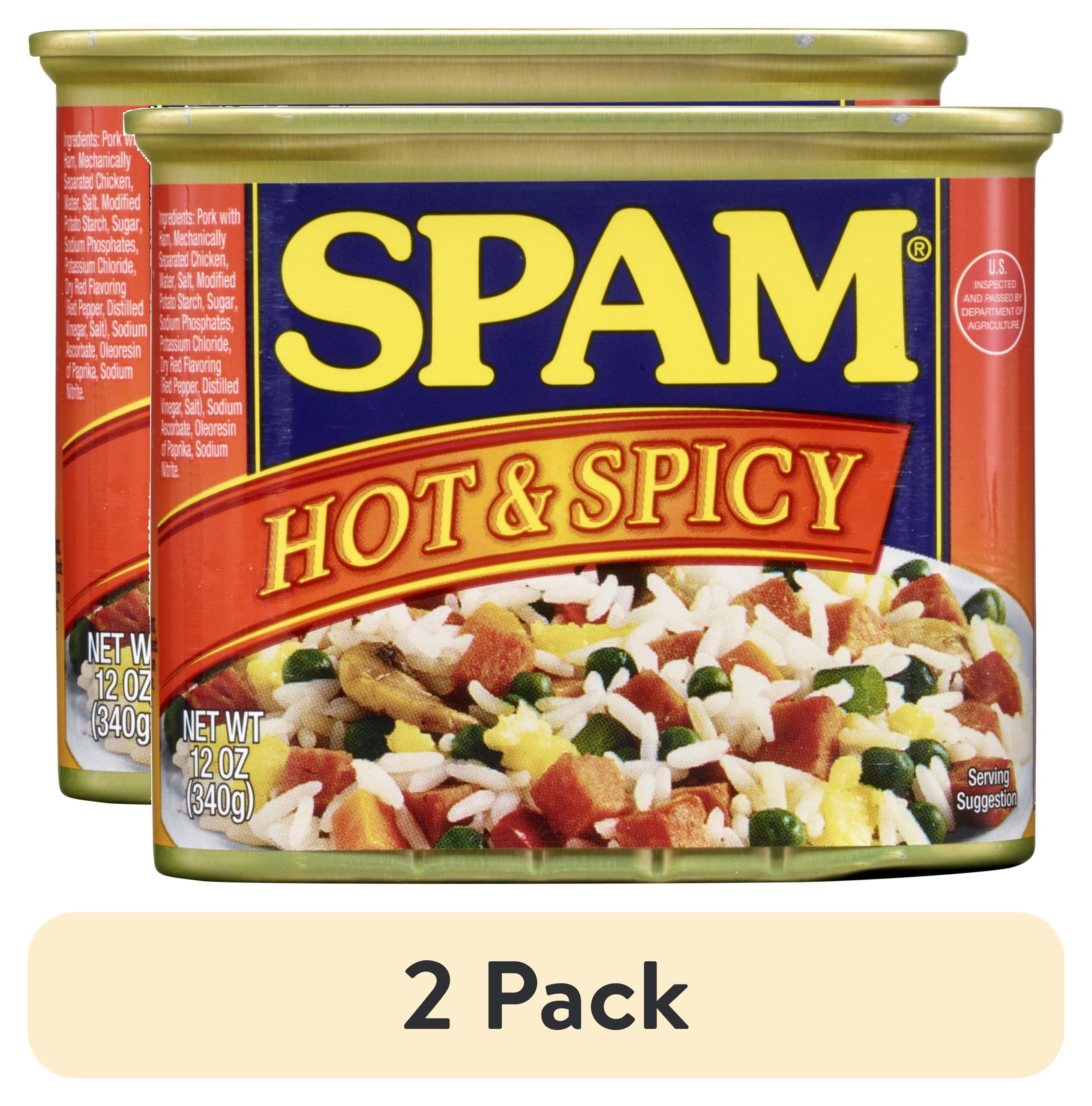 (2 pack) SPAM Hot and Spicy, 7 g of Protein per serving, 12 oz Aluminum ...