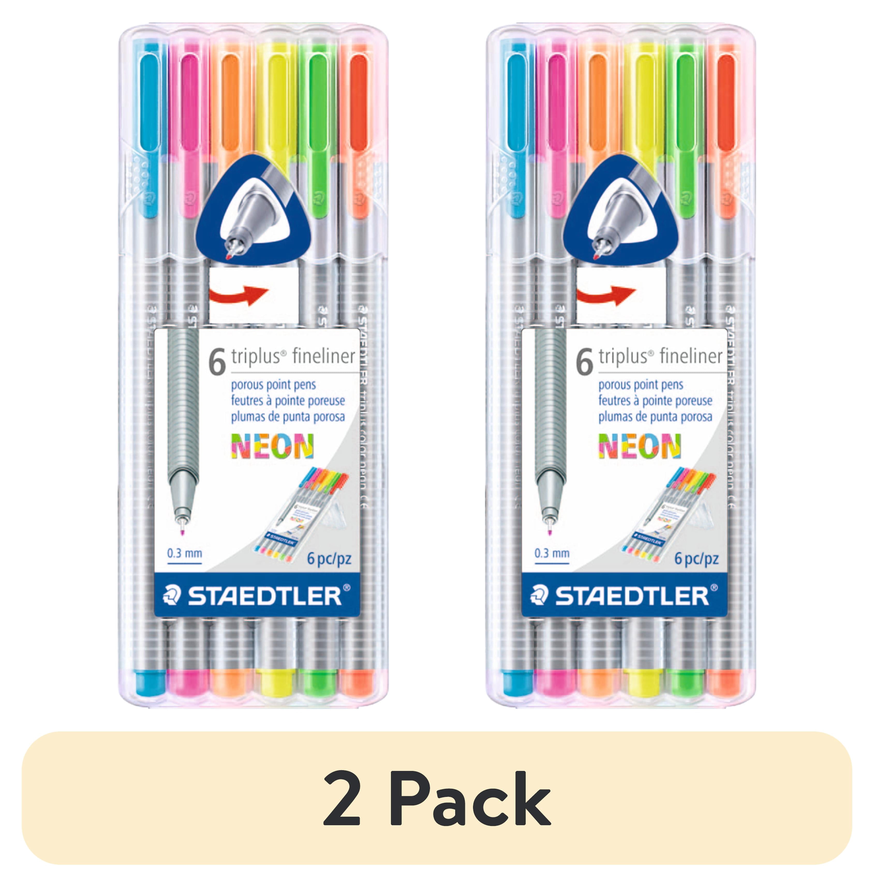 (2 pack) STAEDTLER Triplus Fineliner Pen Set, 6-Color Set Neon ...