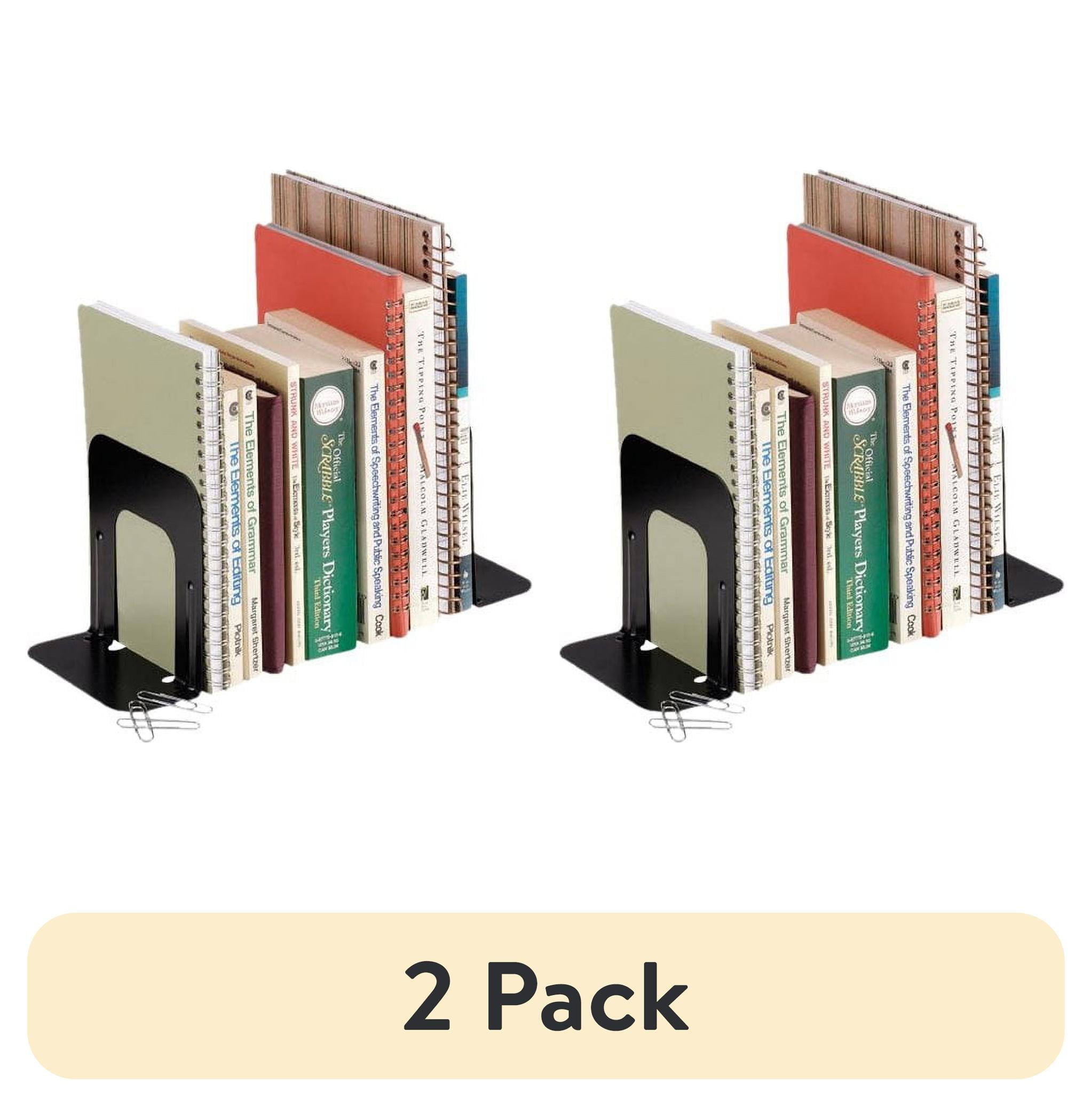 (2 pack) STEELMASTER Deluxe - Bookend - heavy-duty - steel - black ...