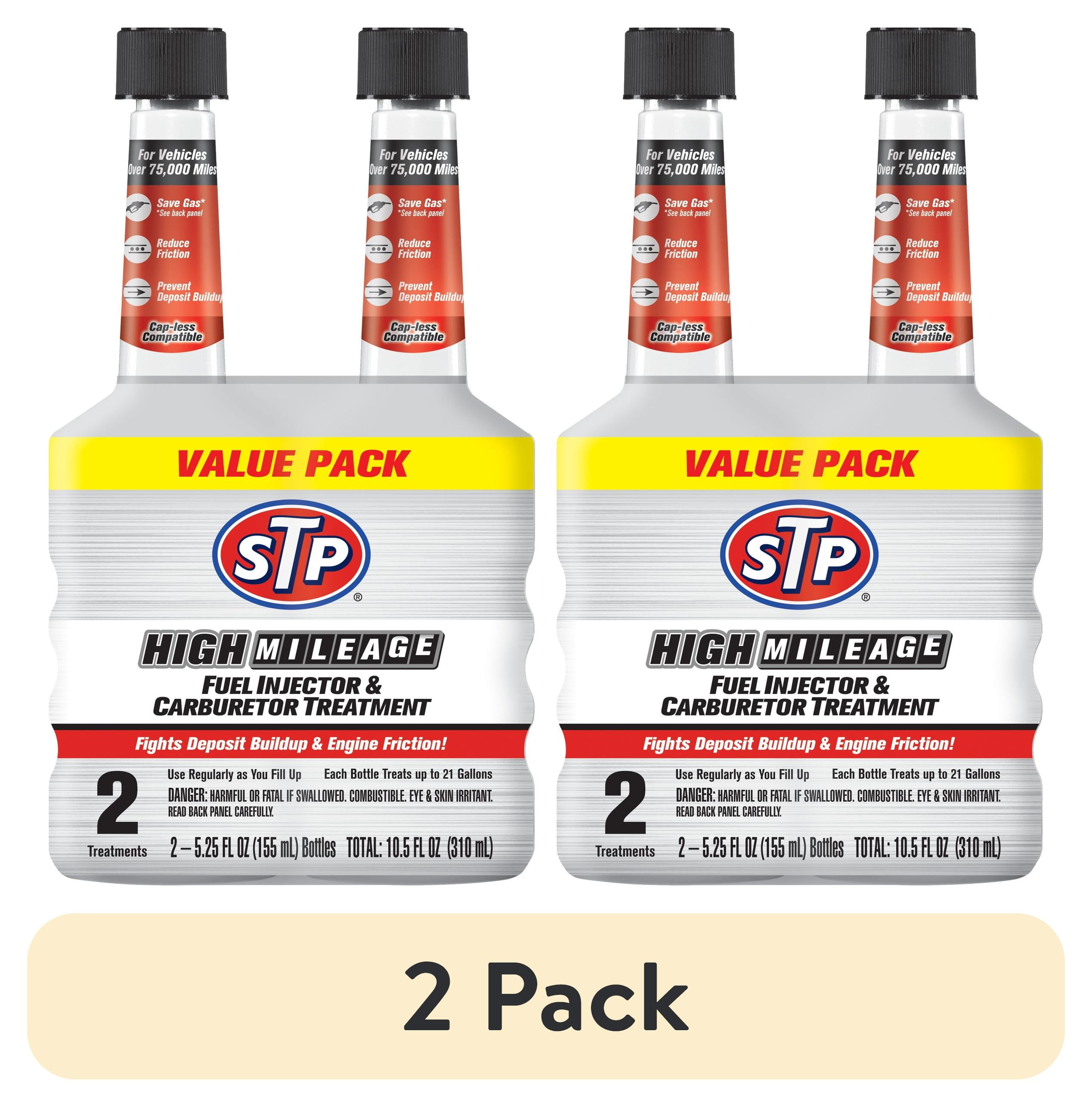 (2 pack) STP High Mileage Fuel Injector & Carburetor Cleaner - 5.25 fl ...