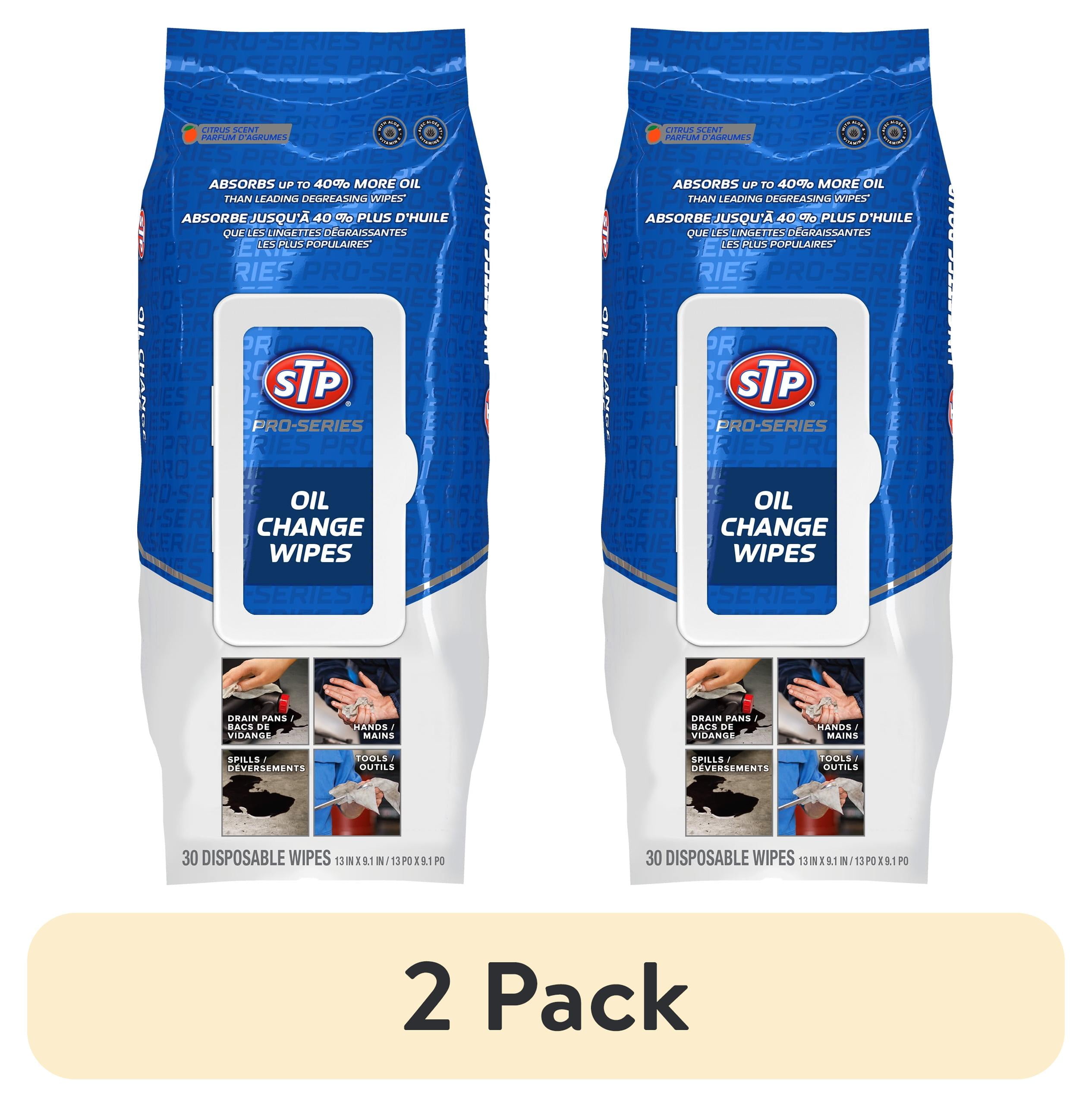 (2 pack) STP Pro-Series Oil Change Wipes, 30 Ct - Oil Spill Cleanup ...