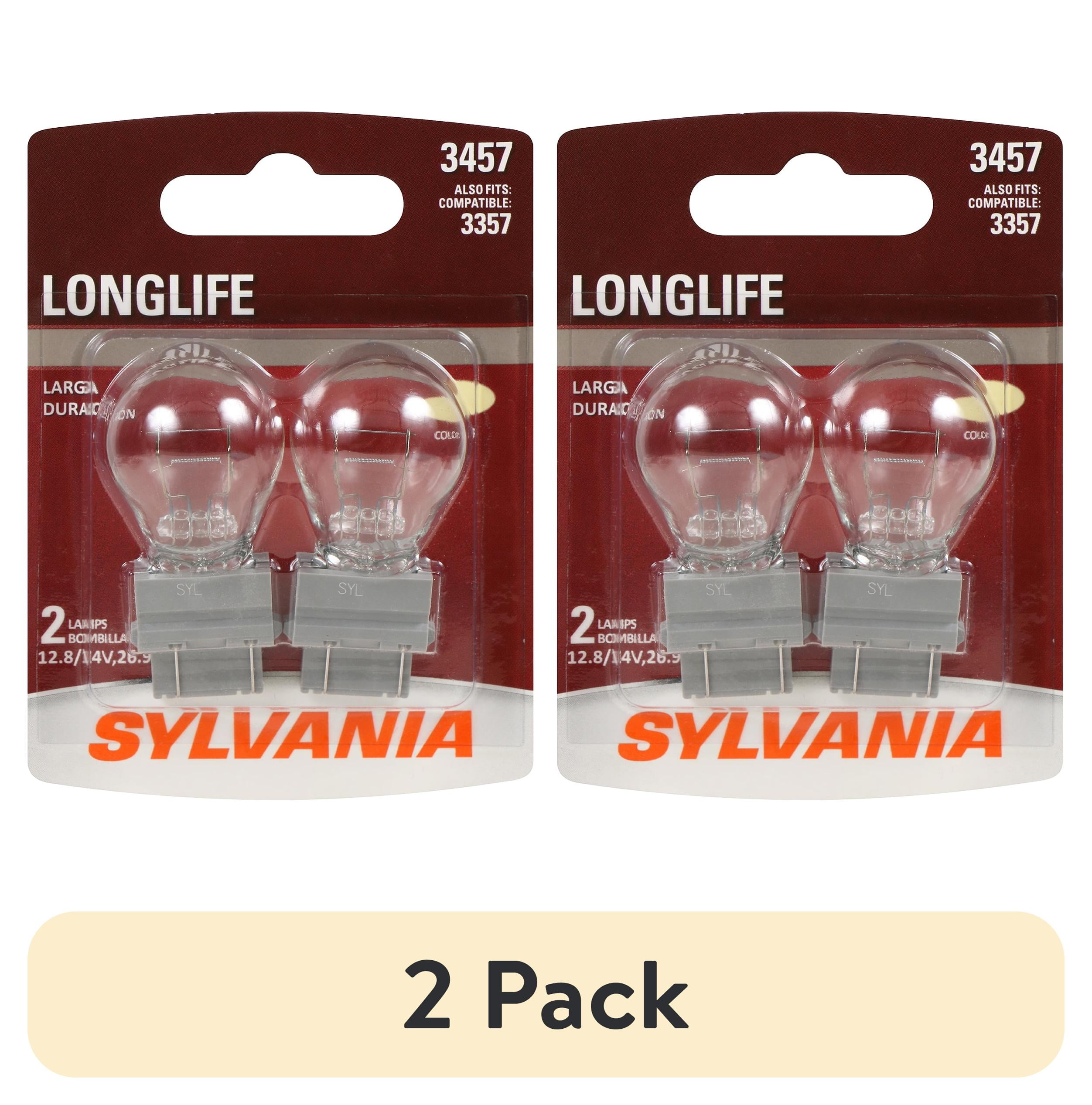 (2 pack) Sylvania 3457 Long Life Mini Bulb, 2 Pack, Compatible with ...