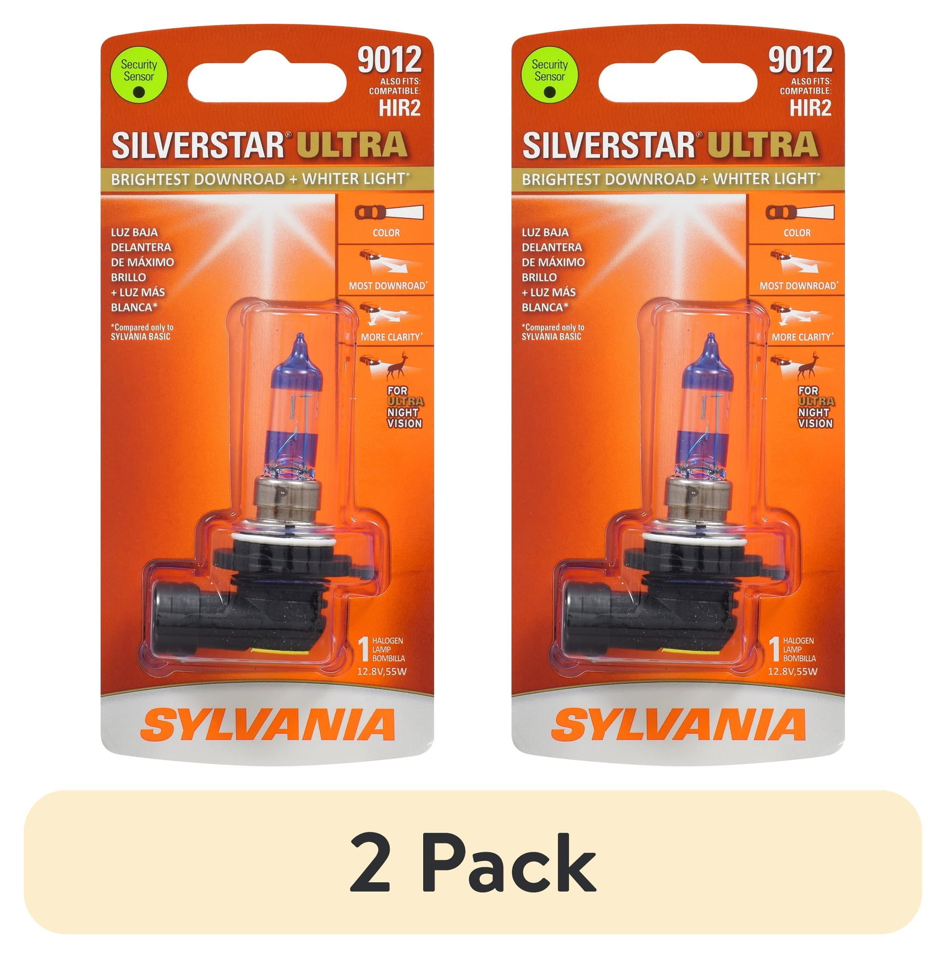 (2 pack) Sylvania 9012 SilverStar ULTRA Halogen Headlight Bulb, 1 Pack ...