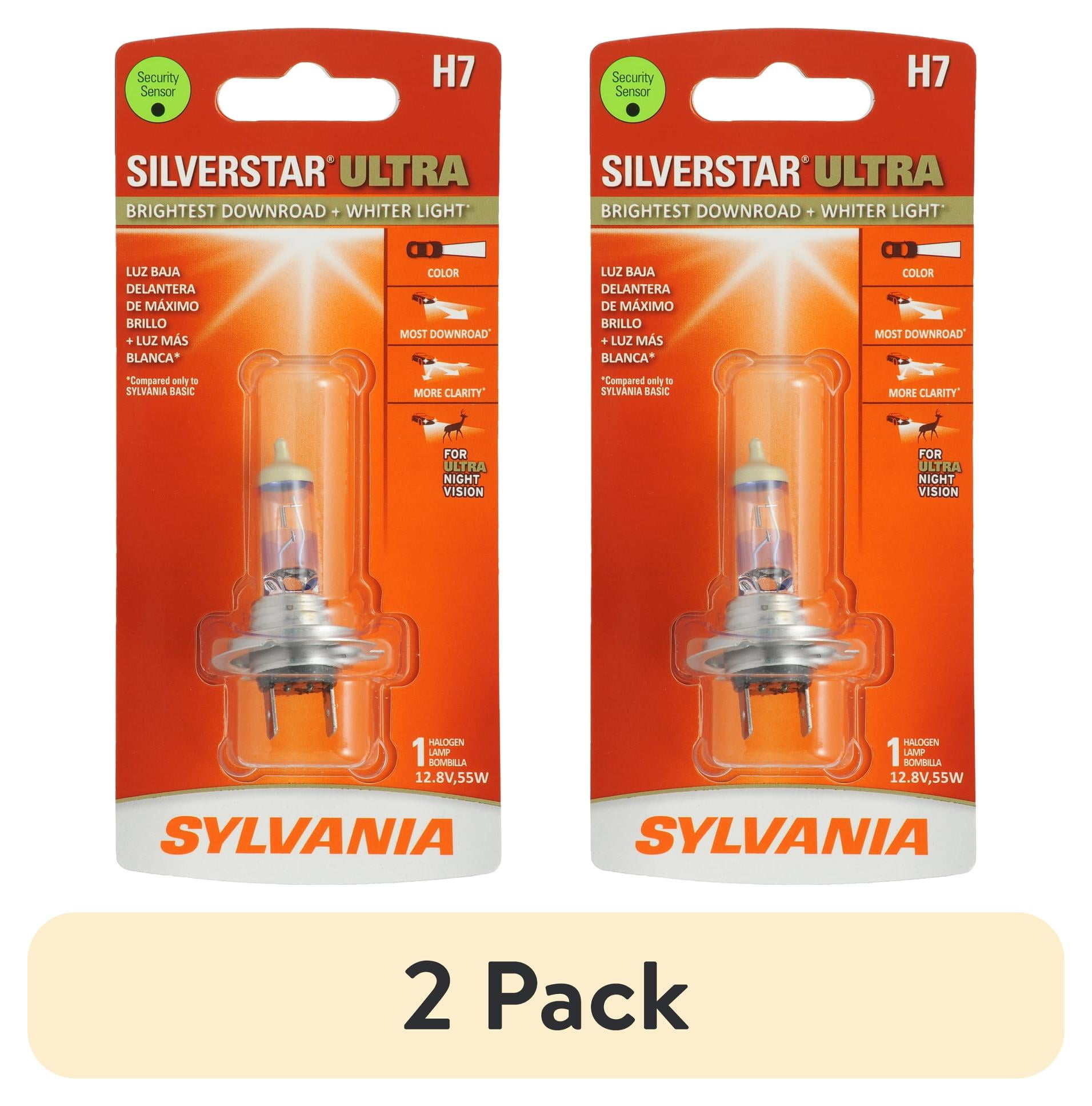 Free Shipping! Sylvania SilverStar ULTRA H7 Halogen Headlight Bulbs 2 ...