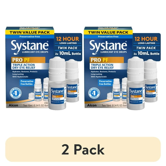 (2 pack) Systane PRO Preservative Free Eye Lubricant Drops for Dry Eyes ...