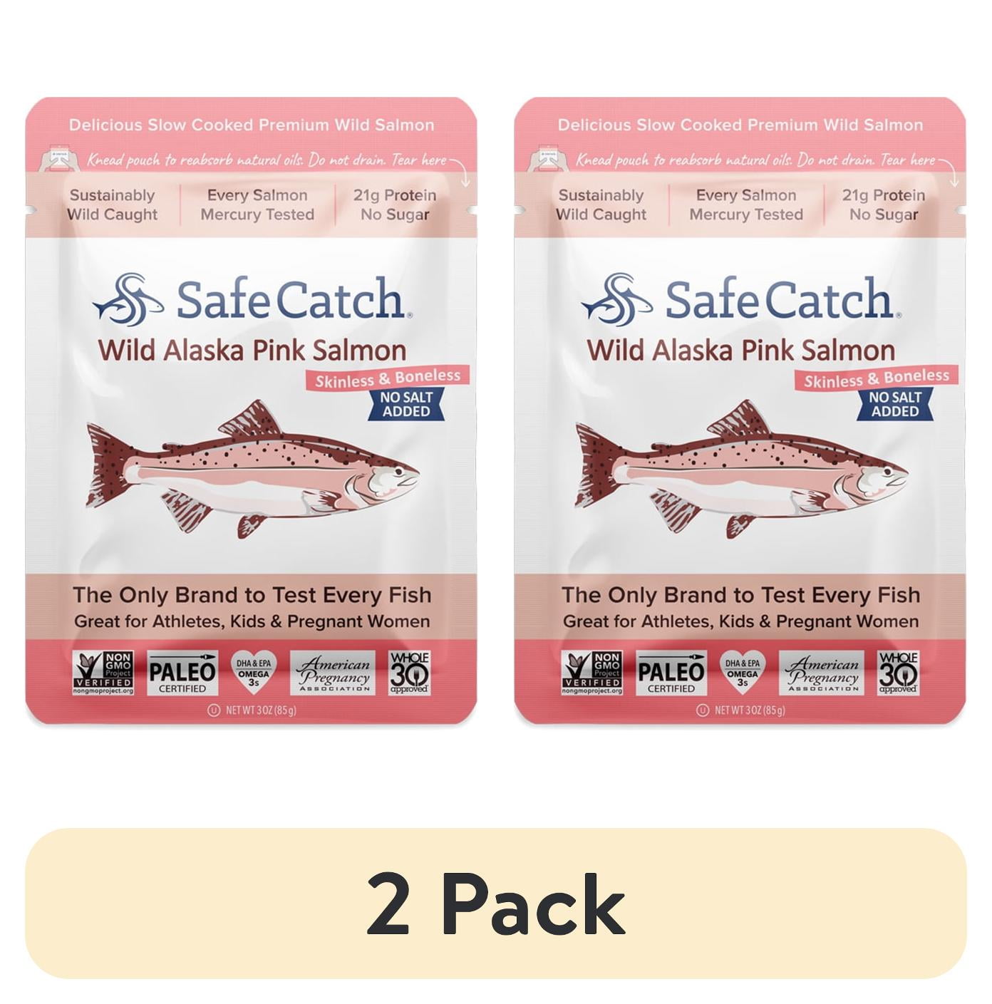 (2 pack) Safe Catch Wild Pink Salmon Skinless & Boneless 3oz Pouch 3 ...
