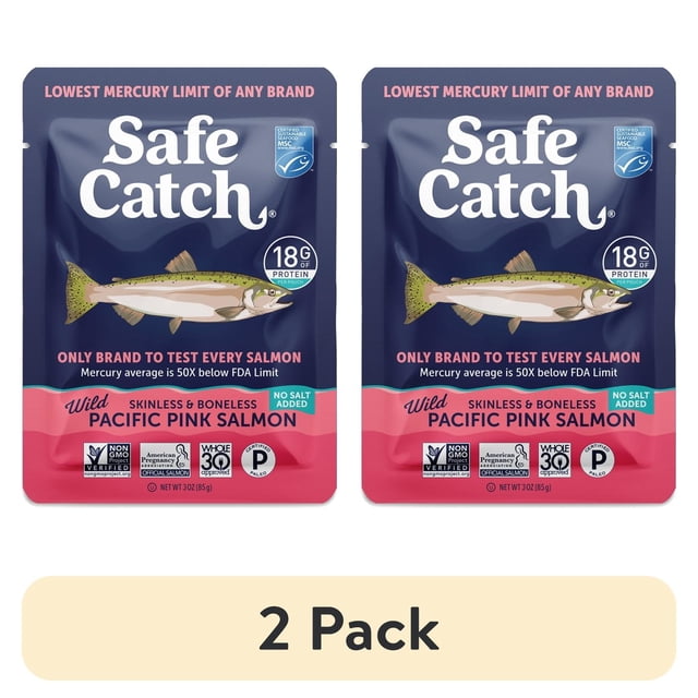(2 pack) Safe Catch Wild Pacific Pink Salmon, Skinless & Boneless, No ...