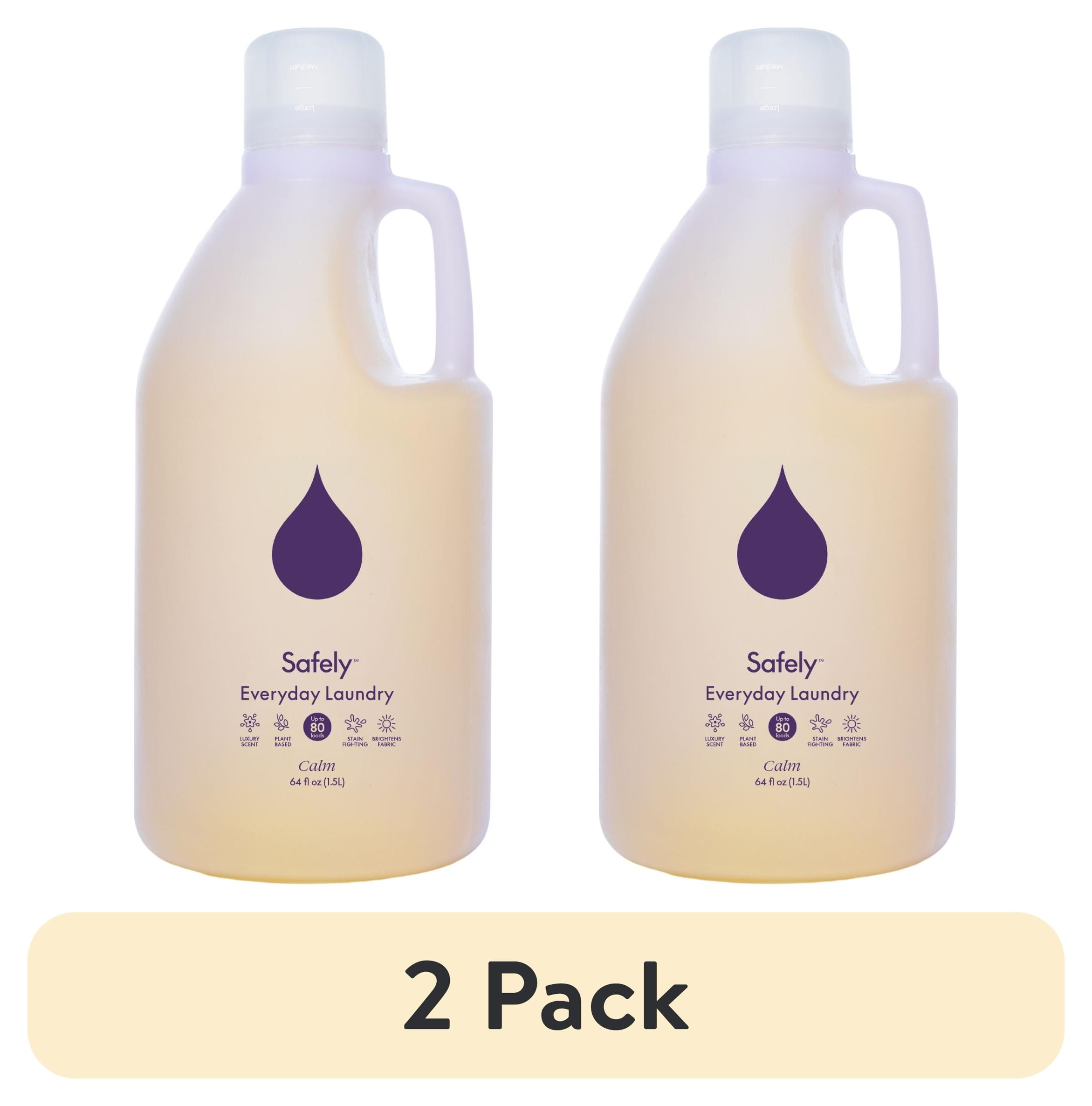 (2 pack) Safely Everyday Liquid Laundry Detergent, Calm Scent, 64 fl oz ...