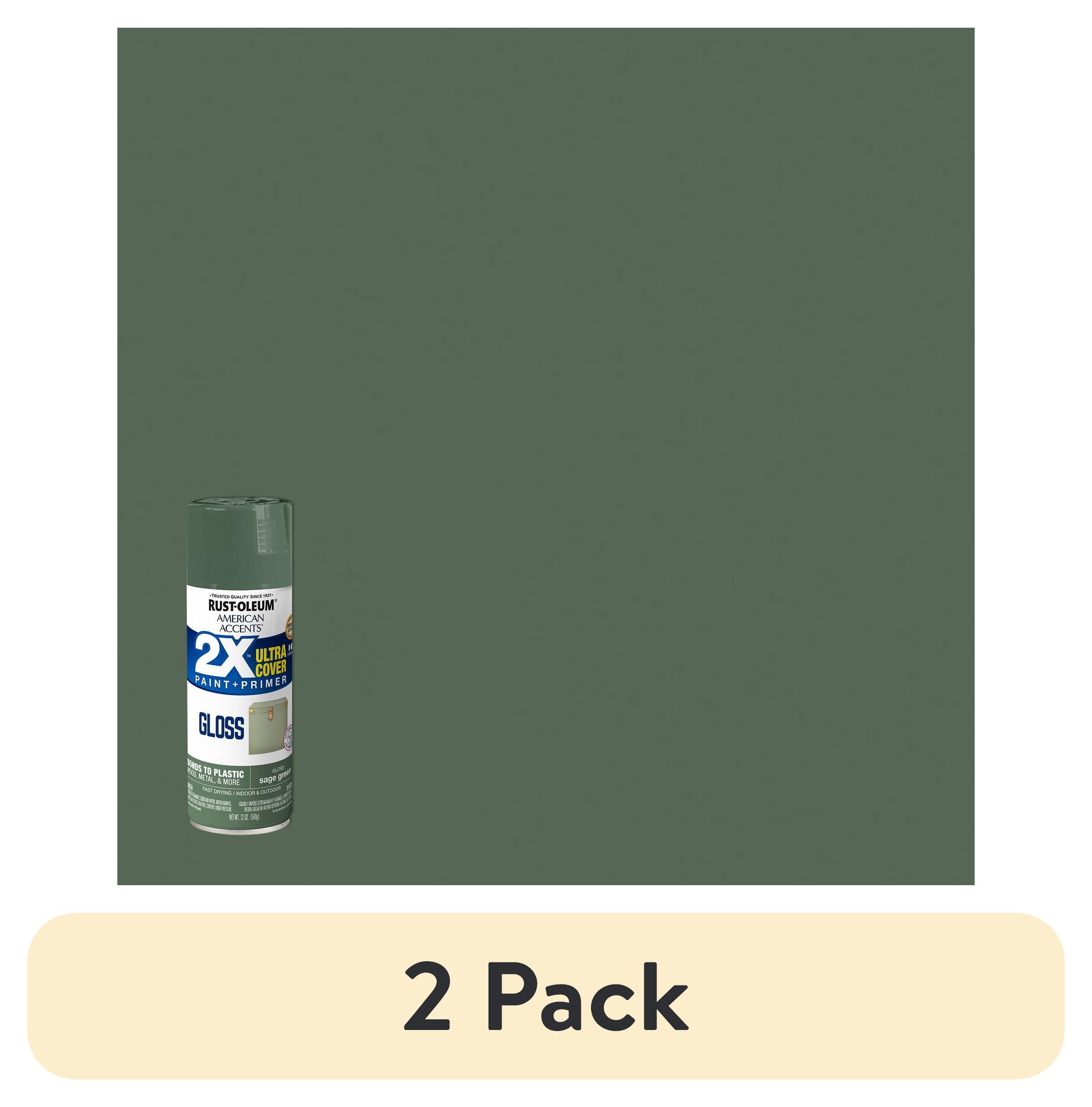 (2 pack) Sage Green, Rust-Oleum American Accents 2X Ultra Gloss Spray ...