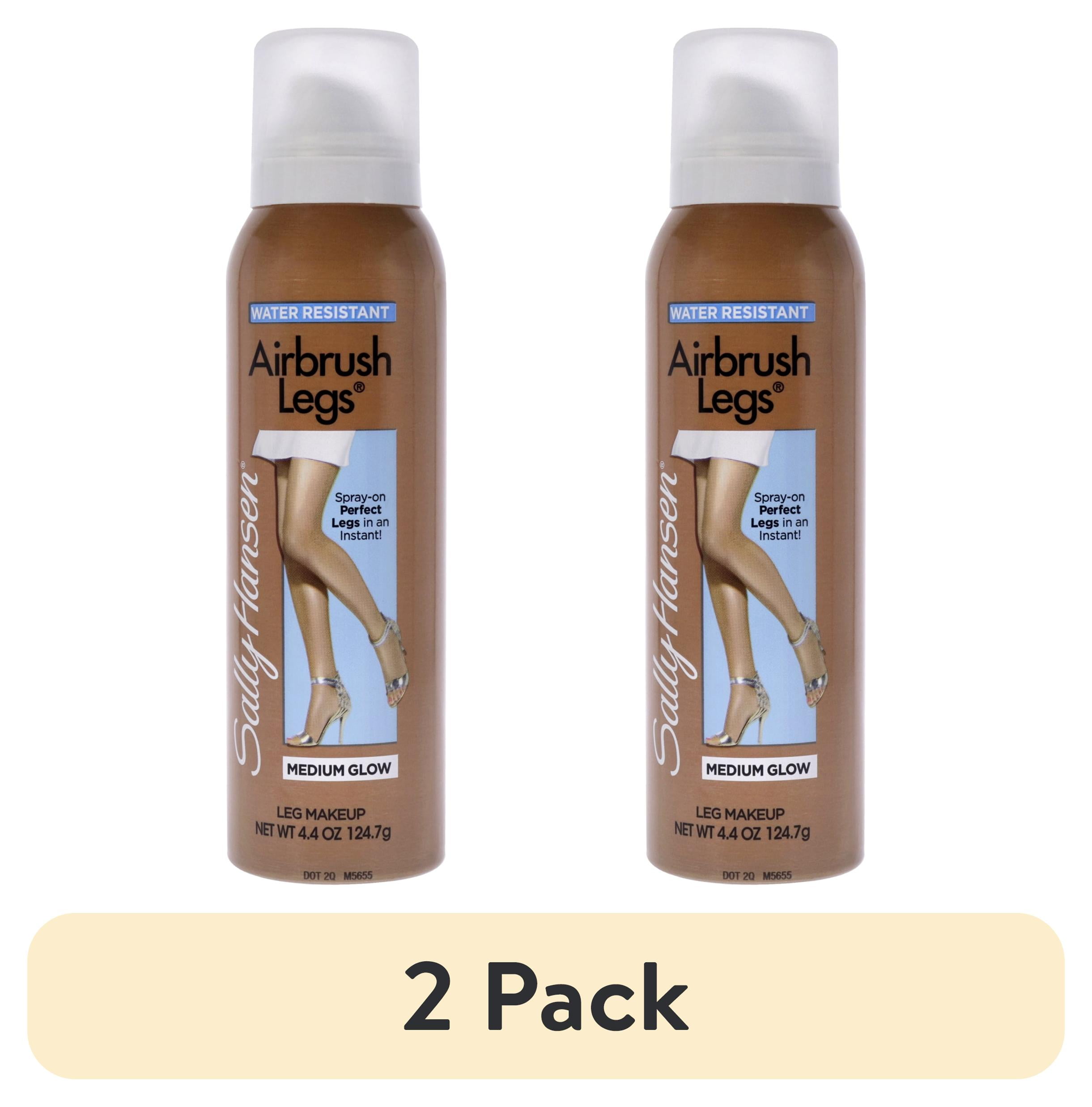(2 pack) Sally Hansen Airbrush Legs Makeup, Medium Glow, 4.4 oz Spray, Water and Transfer ...