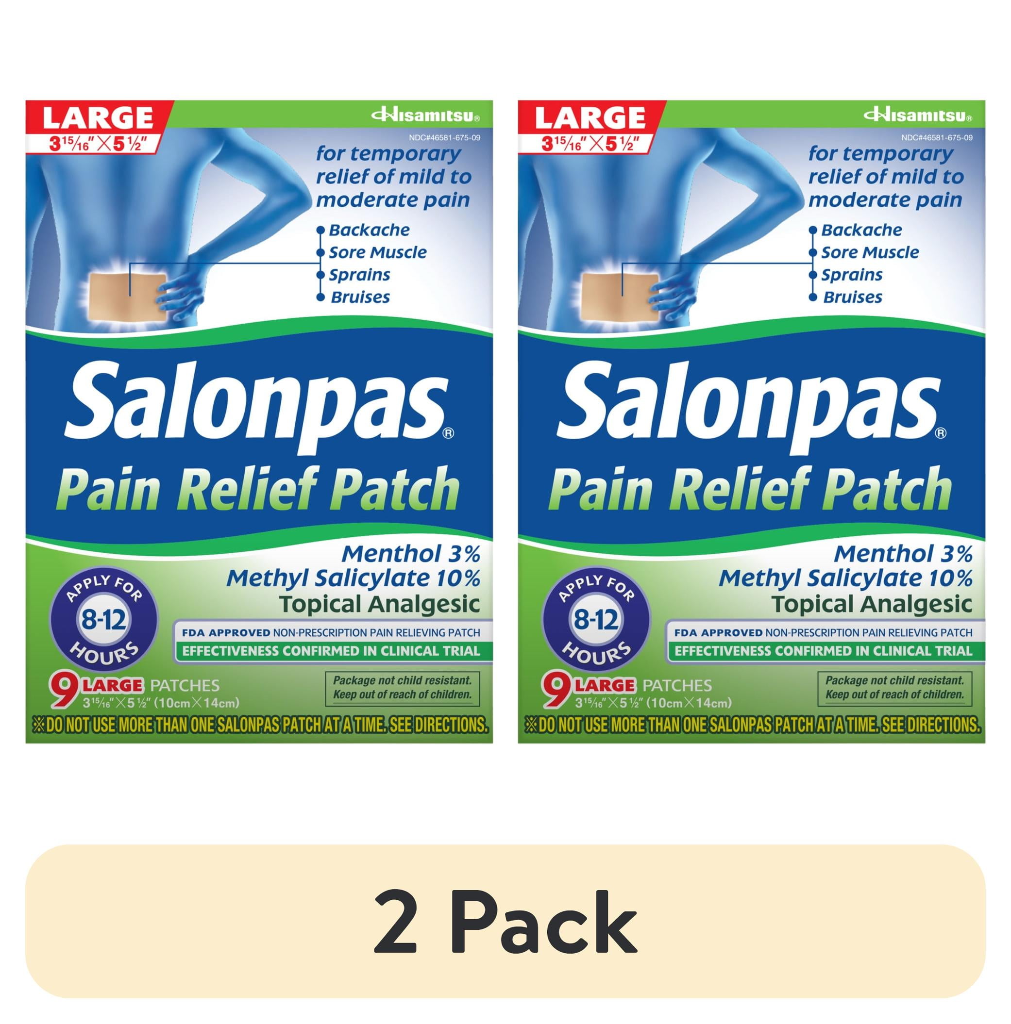 (2 pack) Salonpas Mild to Moderate Pain Relief Patch, Large, 9 Count ...