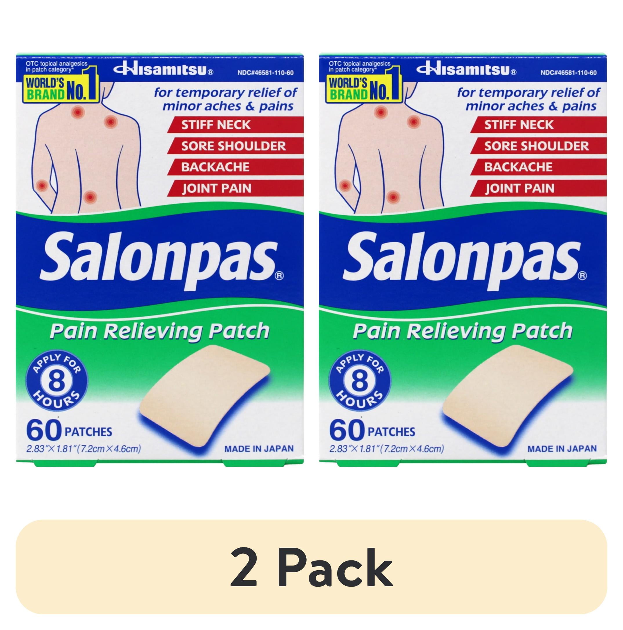 (2 pack) Salonpas Pain Relieving Patch for Back, Neck, Shoulder, Knee ...