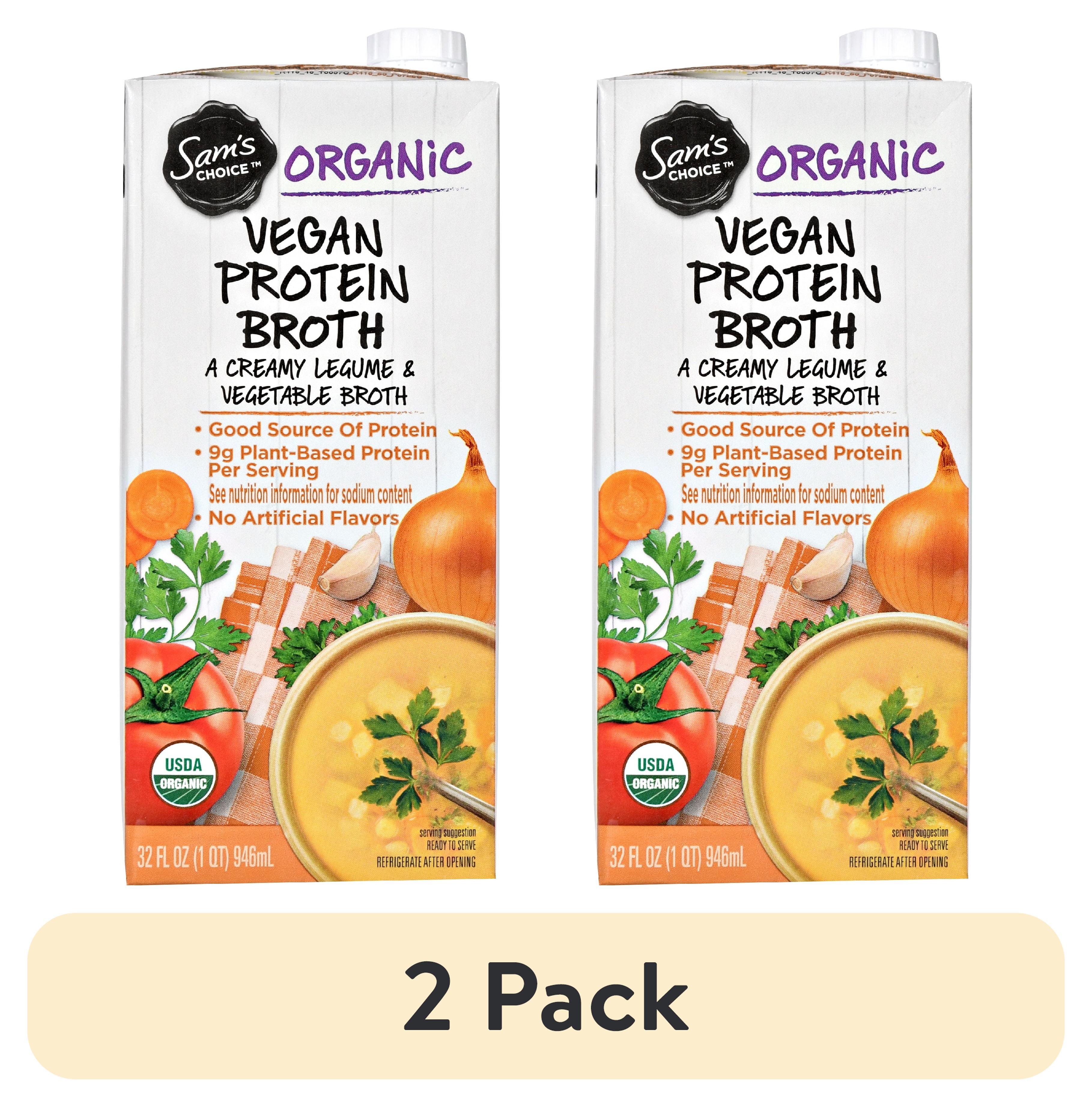 (2 pack) Sam's Choice Organic Vegan Protein Broth, 32 fl oz (Shelf ...