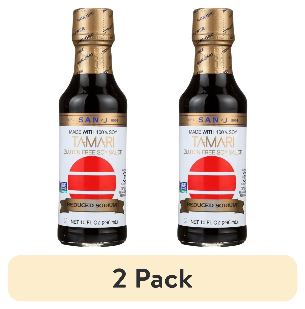 (2 pack) San-J Tamari Gluten Free Soy Sauce Reduced Sodium, 10.0 Fl oz ...