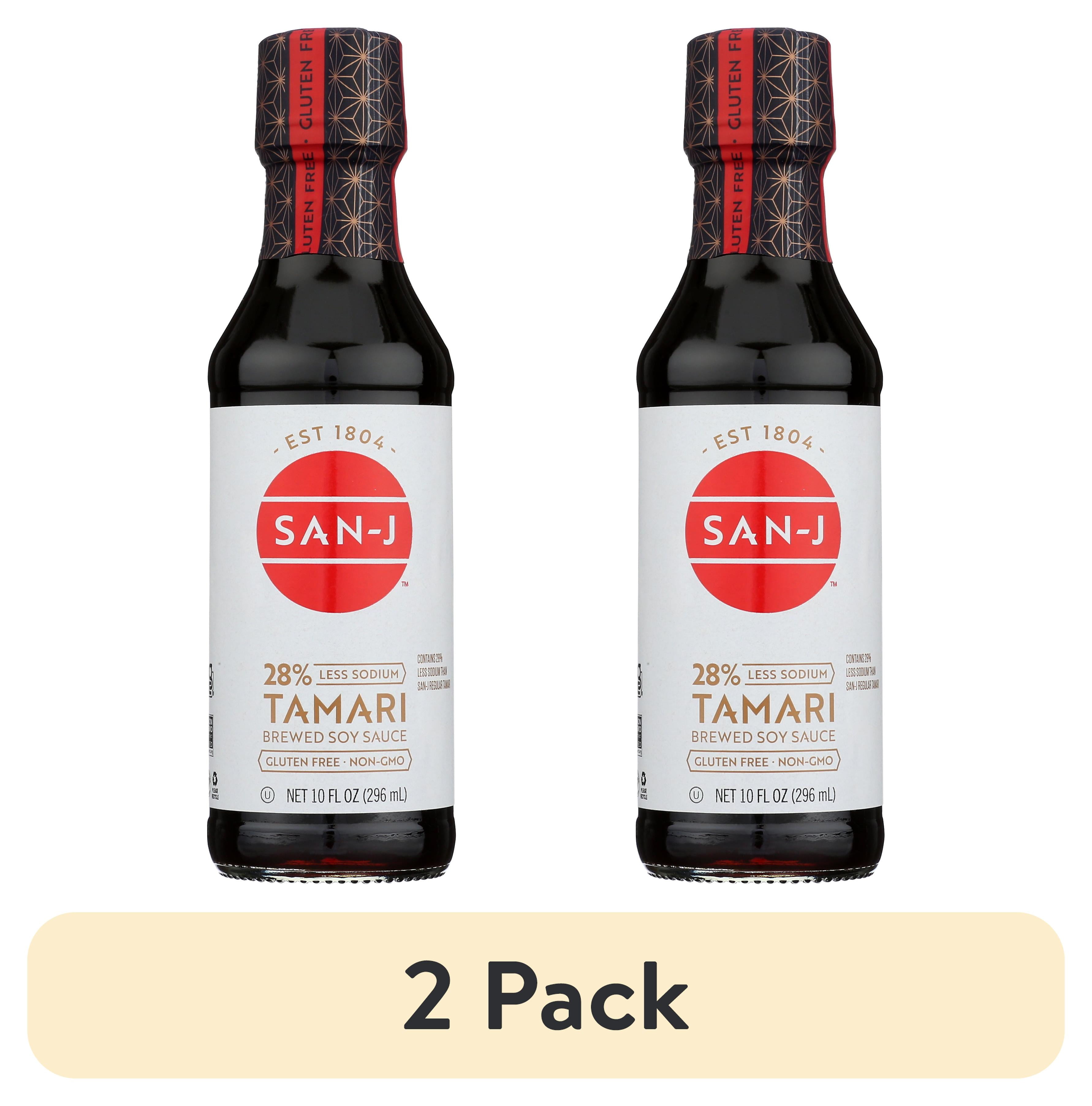 (2 pack) San-J Tamari Gluten Free Soy Sauce Reduced Sodium, 10.0 Fl oz ...