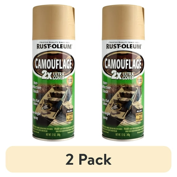 (2 pack) Sand, Rust-Oleum Camouflage 2X Ultra Cover Spray Paint-339004 ...
