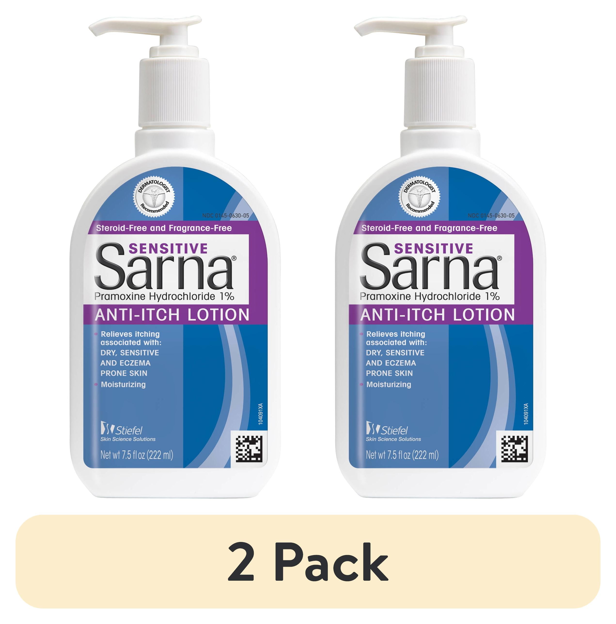 (2 pack) Sarna Sensitive Anti-Itch Lotion, Steroid-Free, 7.5 fl oz ...