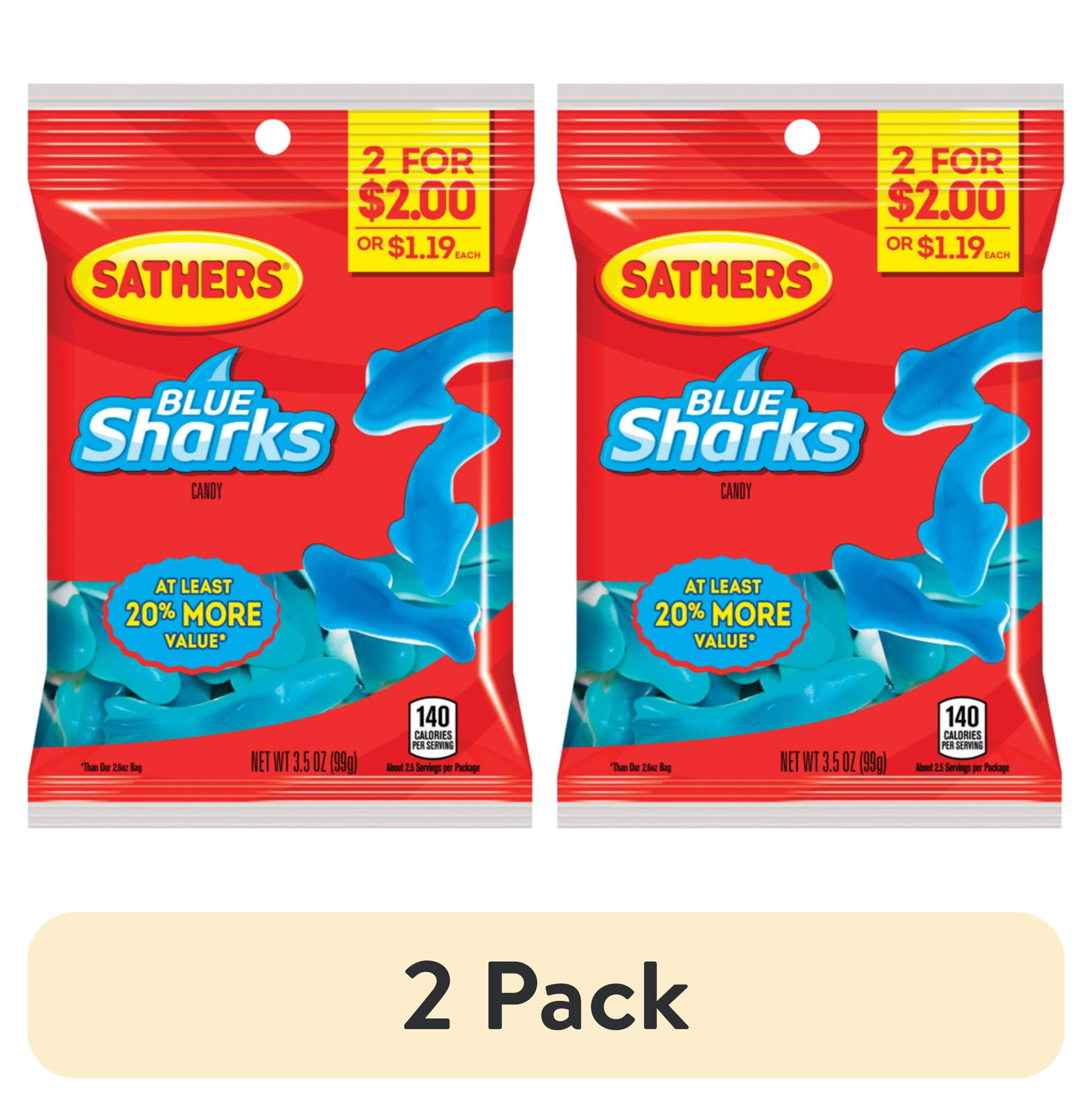 (2 pack) Sathers Blue Sharks Fruity Gummi Candy 3-1/2 oz - Walmart ...