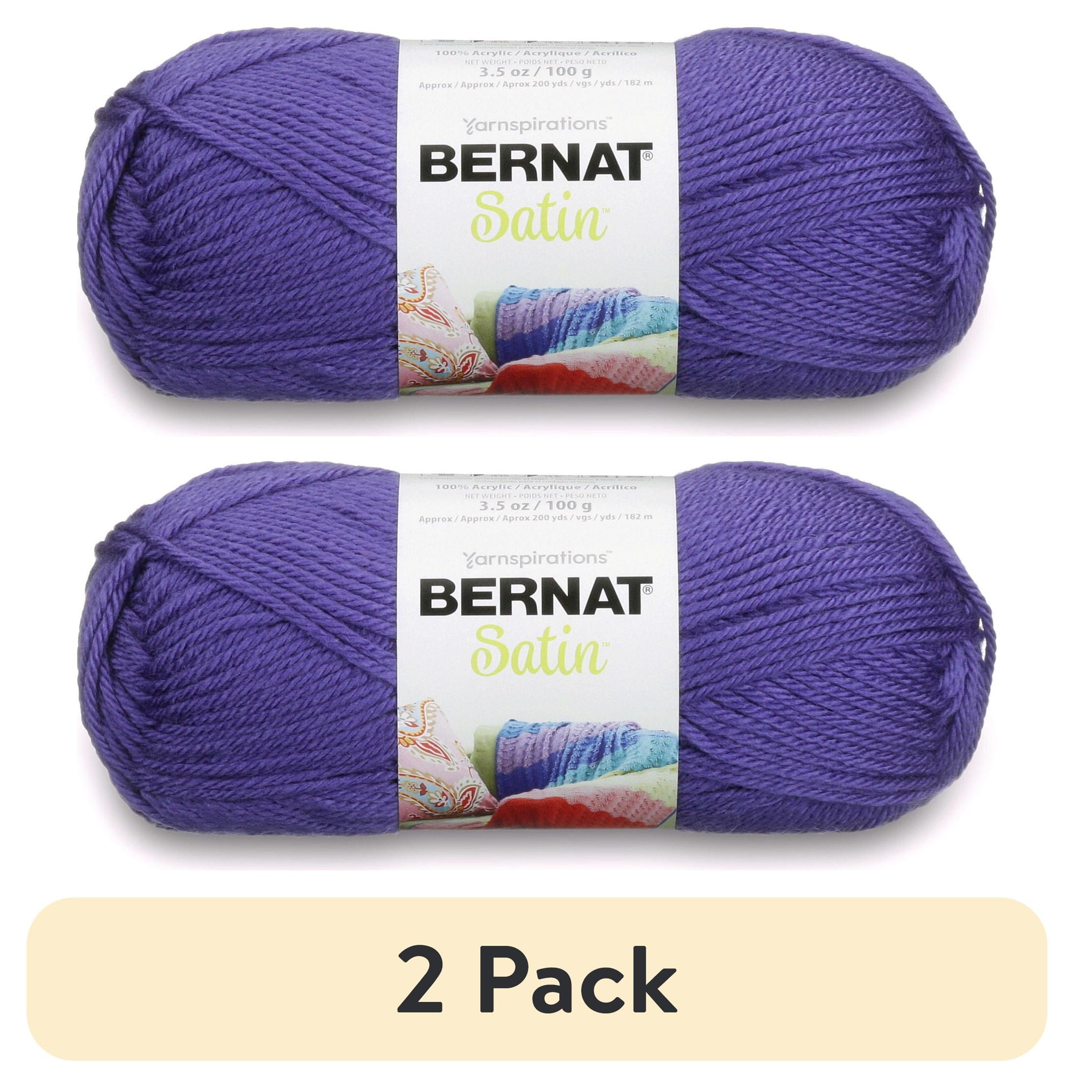 (2 pack) Satin Yarn (100G/3.5Oz), Grape - Walmart.com