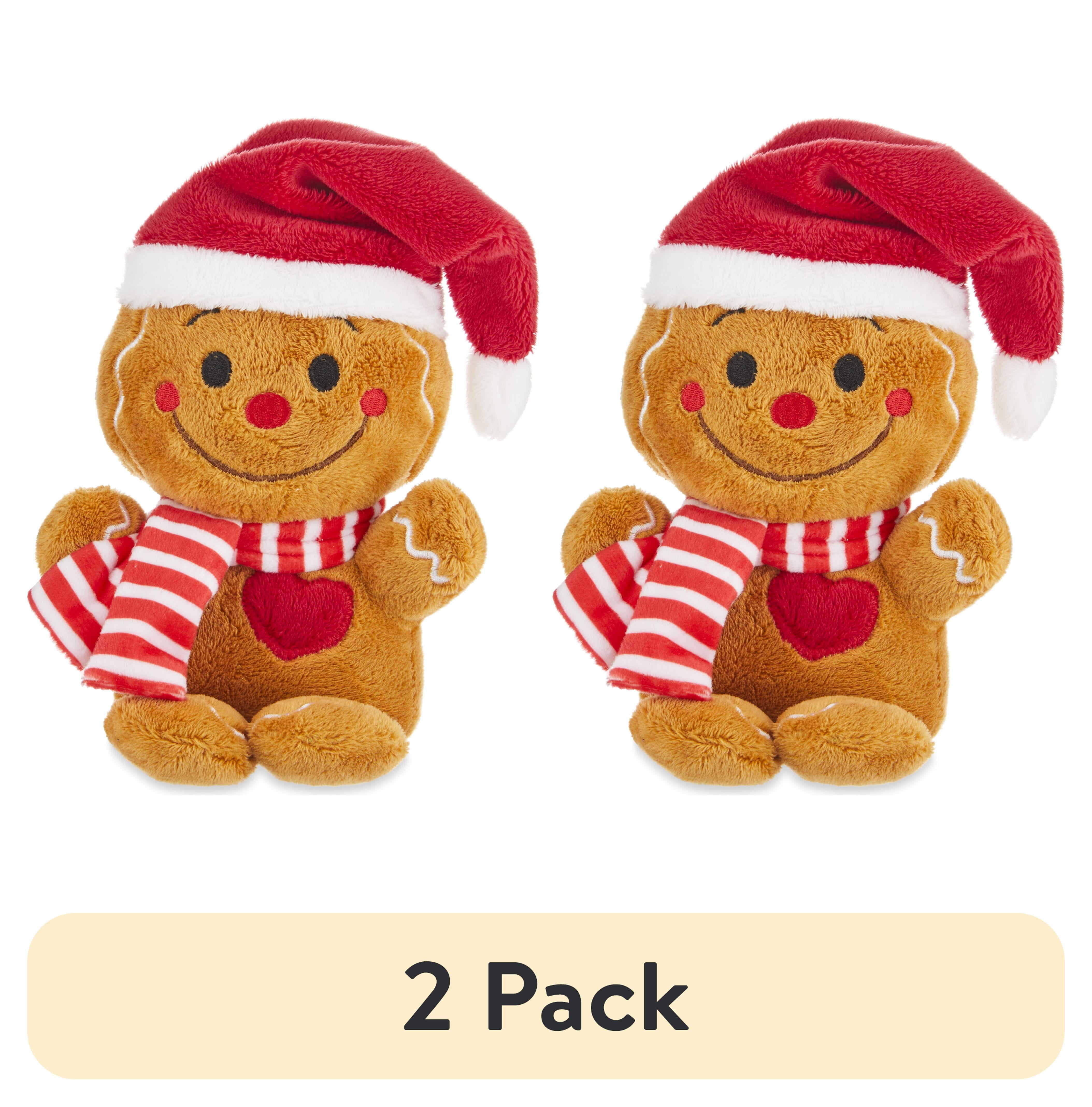 (2 pack) Scented Brown Gingerbread Man with Scarf Plush Child's Toy, 5. ...