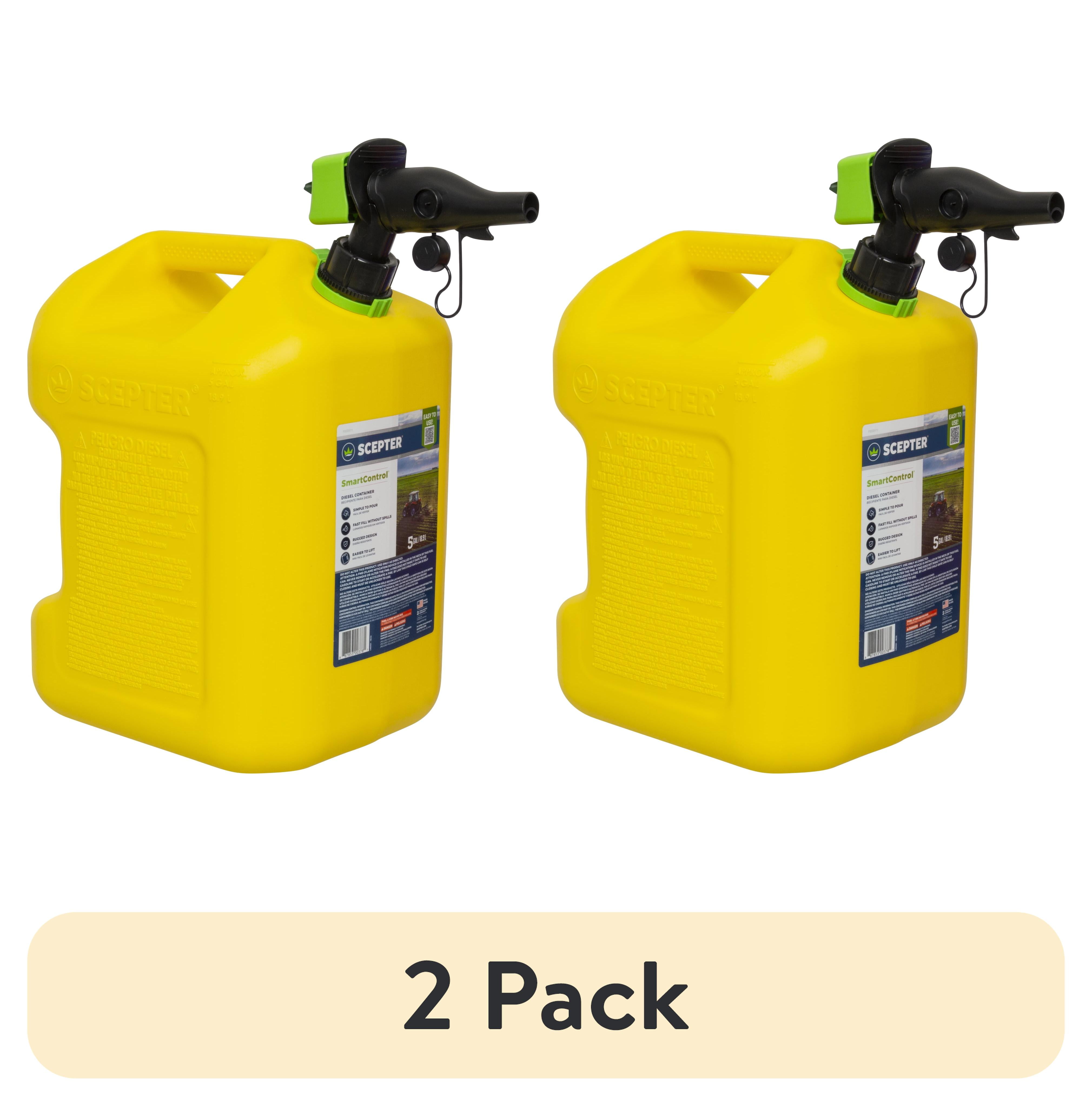(2 pack) Scepter 5 Gallon SmartControl Dual Handle Diesel Fuel ...
