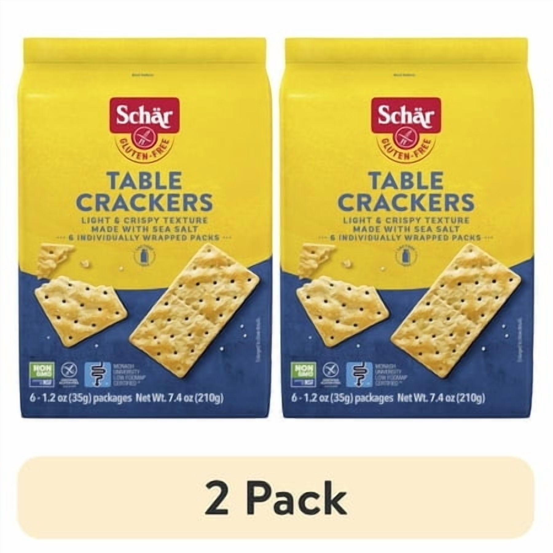 (2 pack) Schar Gluten Free Table Crackers, Paper Packet, 7.4 Ounce (1 ...